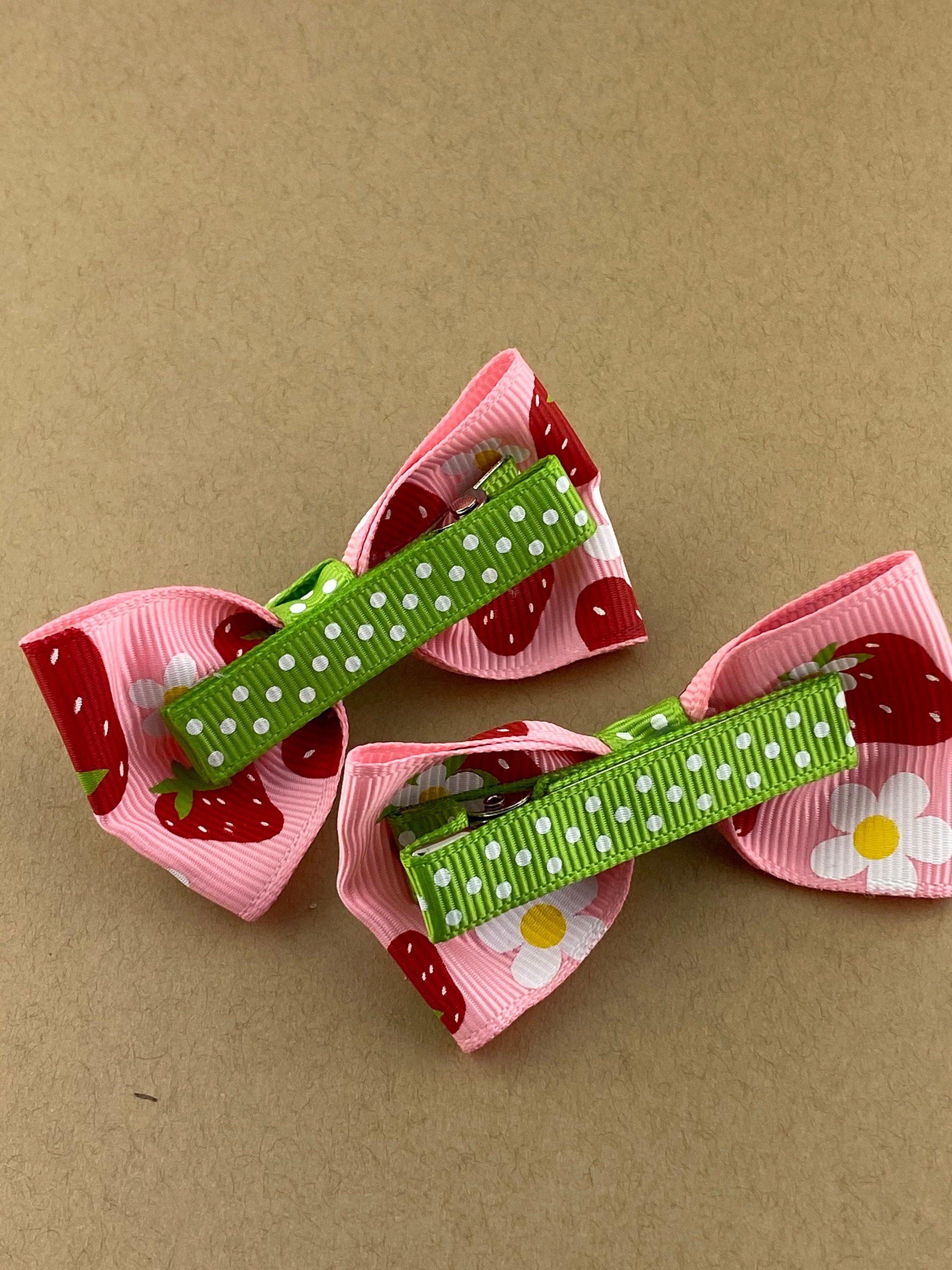 Strawberry Hair Bow Strawberry Bow Summer Hair Bow Fruit | Etsy