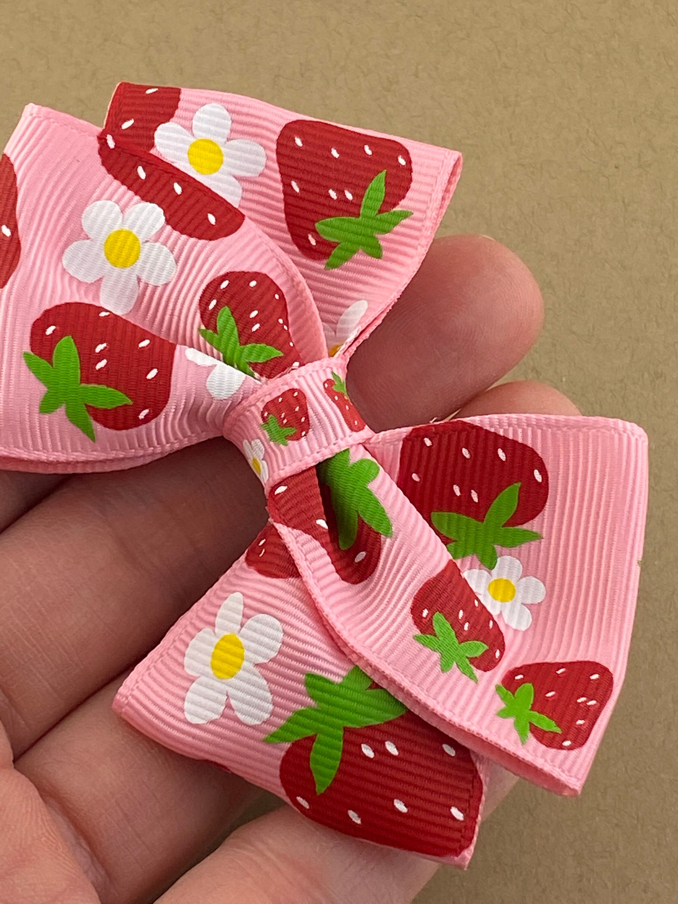 Strawberry Hair Bow Strawberry Hair Clip Strawberry Bow | Etsy