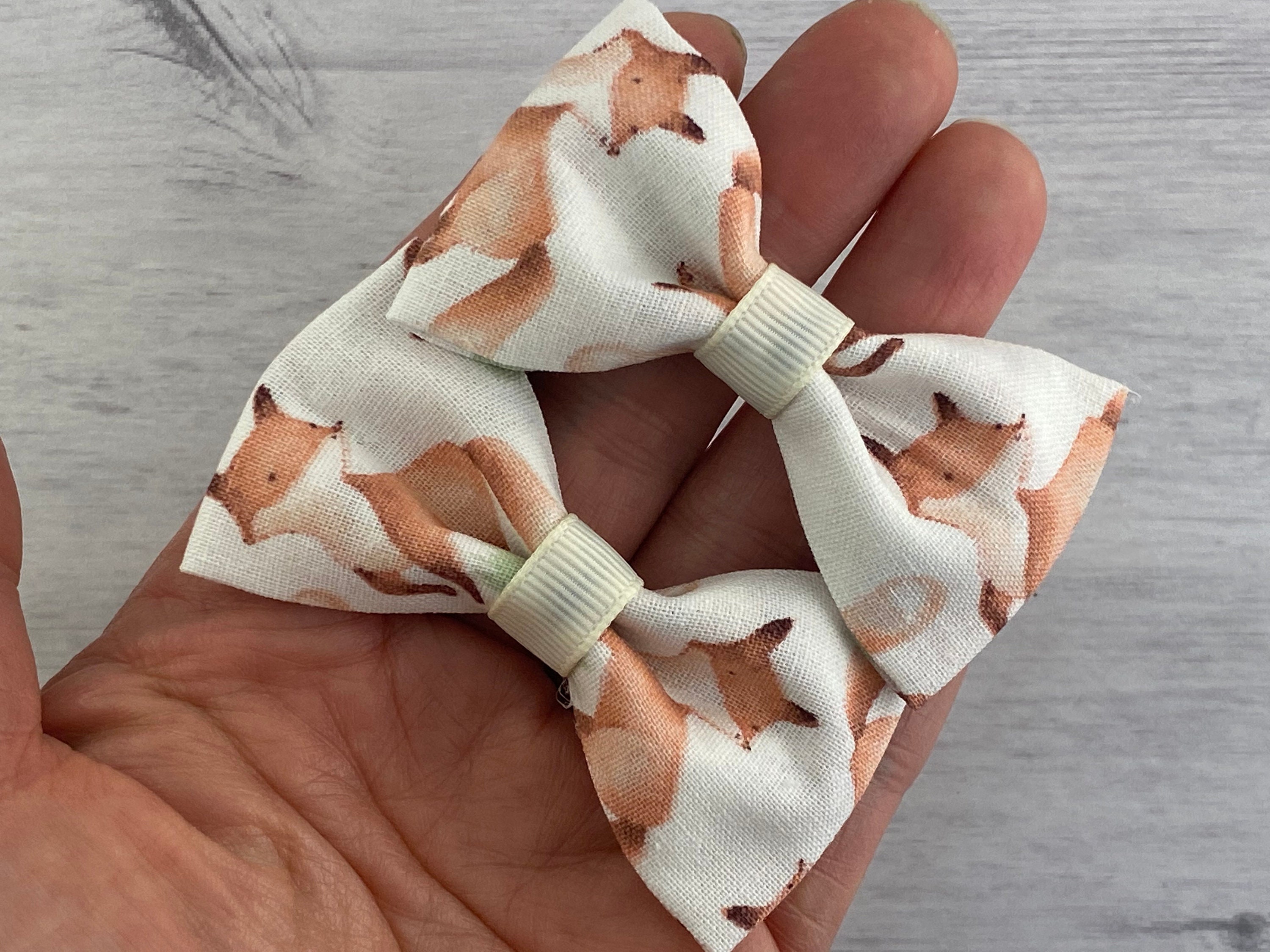 Fox Hair Bow, Fox Hair Clip, Handmade Fox Bow, Bows for Girl, Pigtail ...