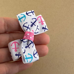 Nautical Hair Bow, Anchor Hair Bow, Beach Hair Bow, Sailboat Hair Vow ...