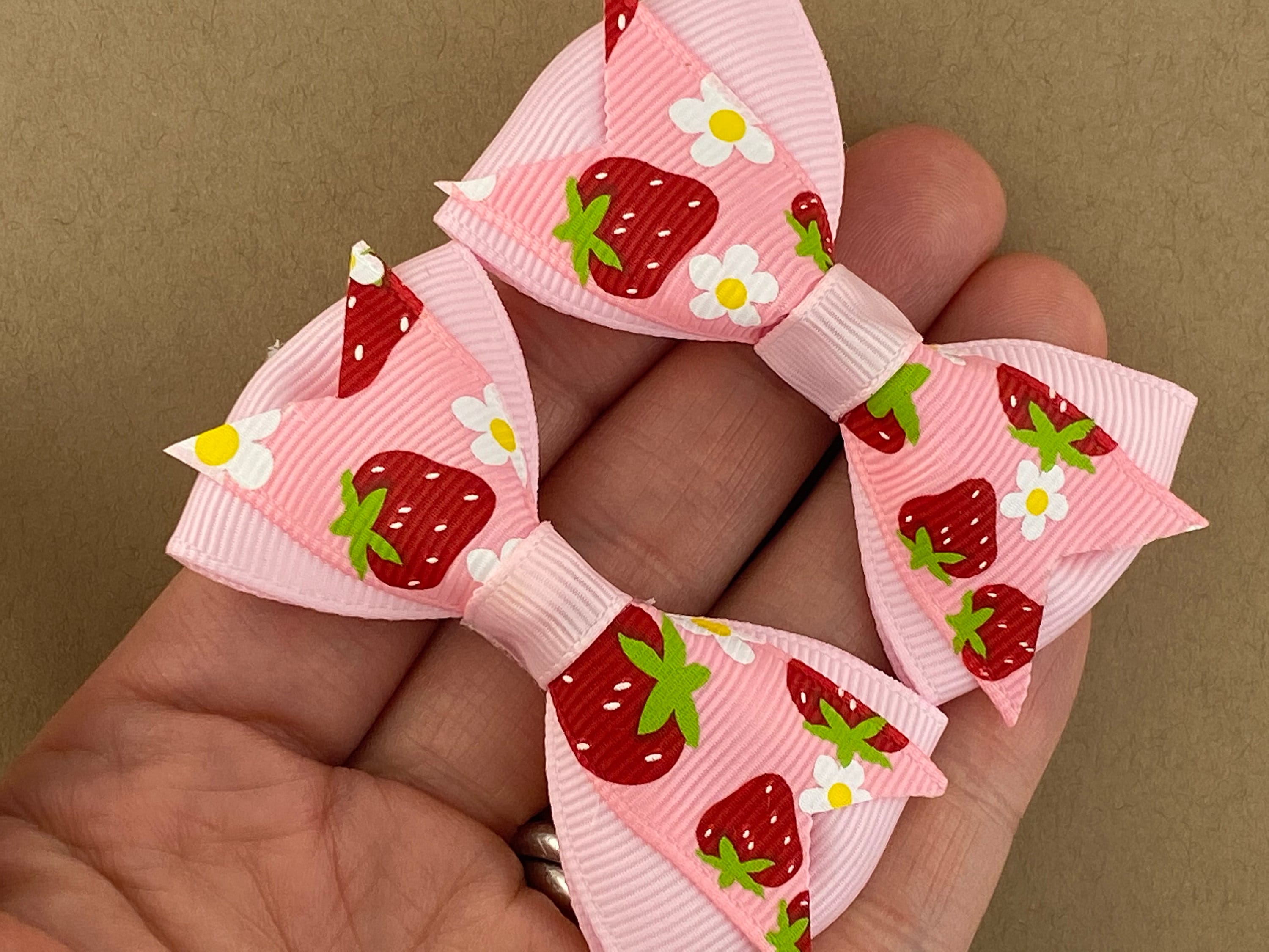 Strawberry Hair Bow Strawberry Bow Summer Hair Bow Fruit - Etsy