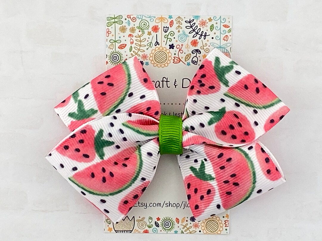 Watermelon Hair Bow, Strawberry Hair Bow, Watermelon Hair Clip ...