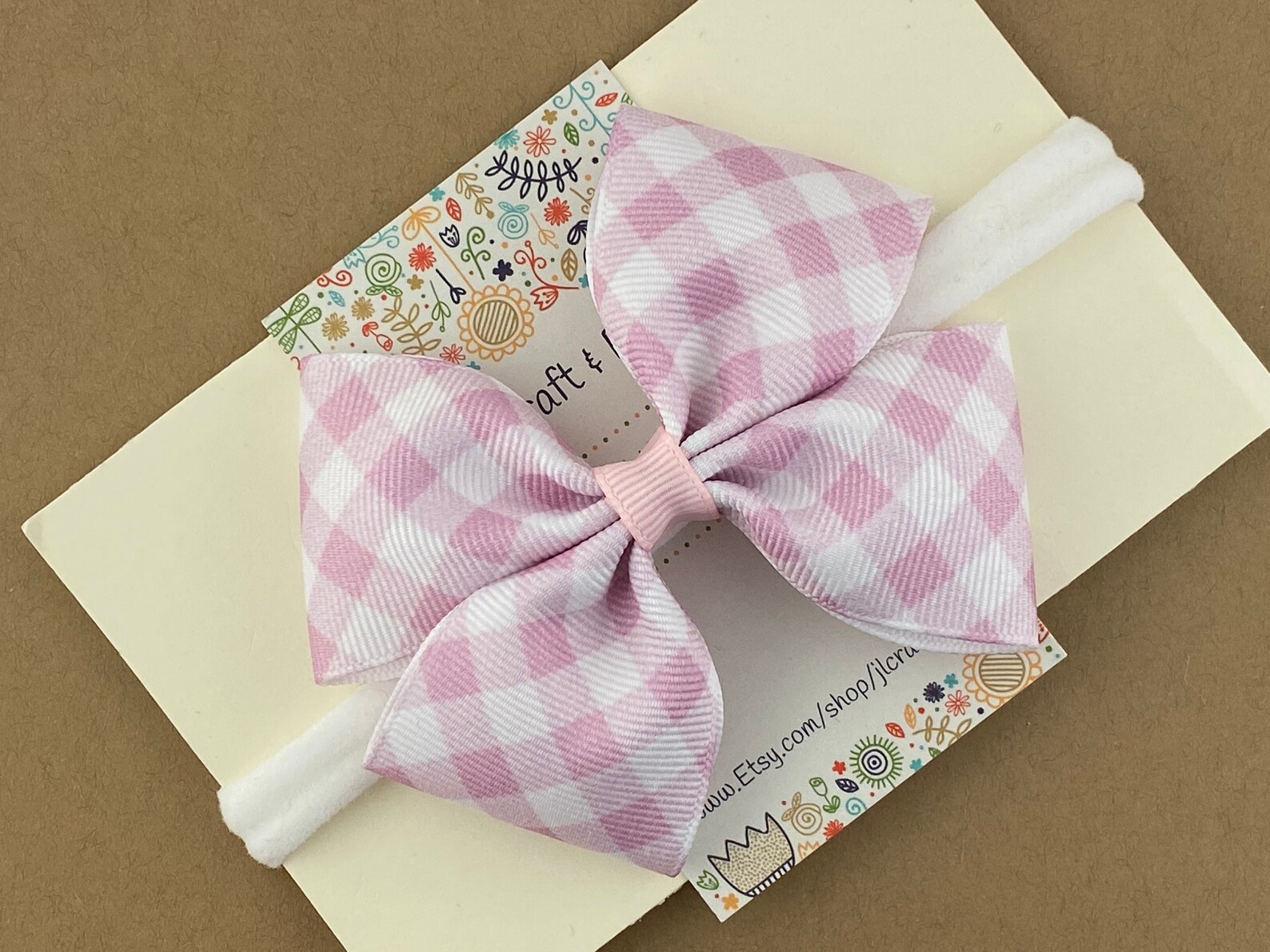 Light Pink Gingham Hair Bow Light Pink Hair Bow Pink Bow - Etsy