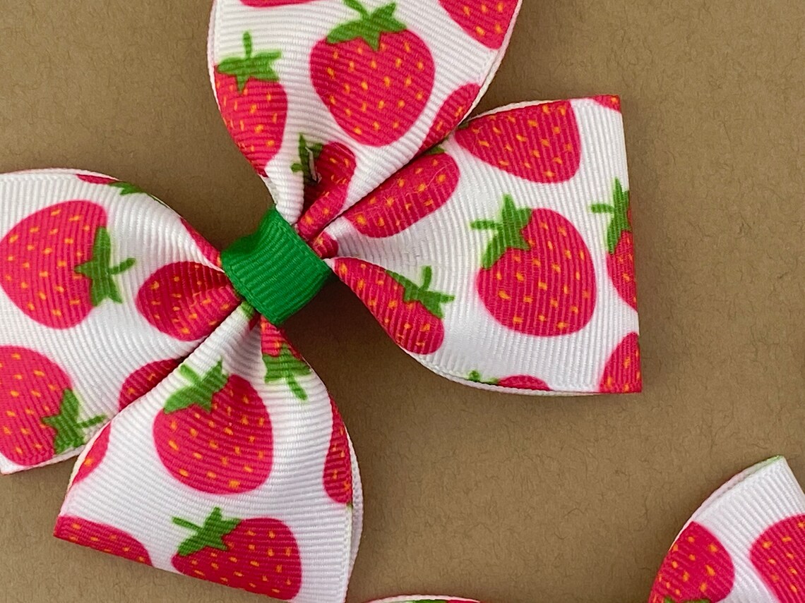 Strawberry Hair Bow Strawberry Hair Clip Summer Hair Bow | Etsy