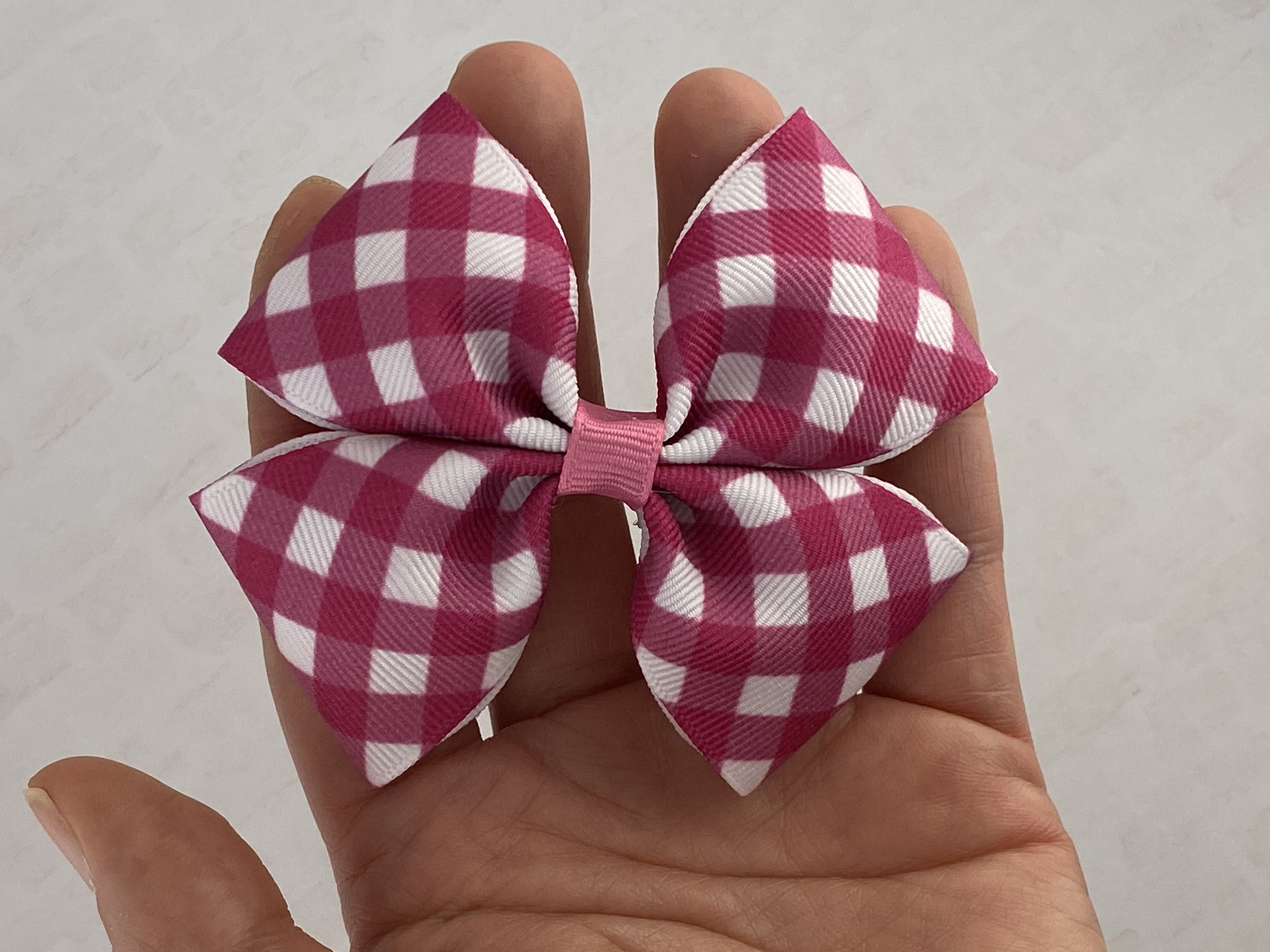 Pink Gingham Hair Bow Gingham Hair Bow Gingham Pigtail Bow - Etsy