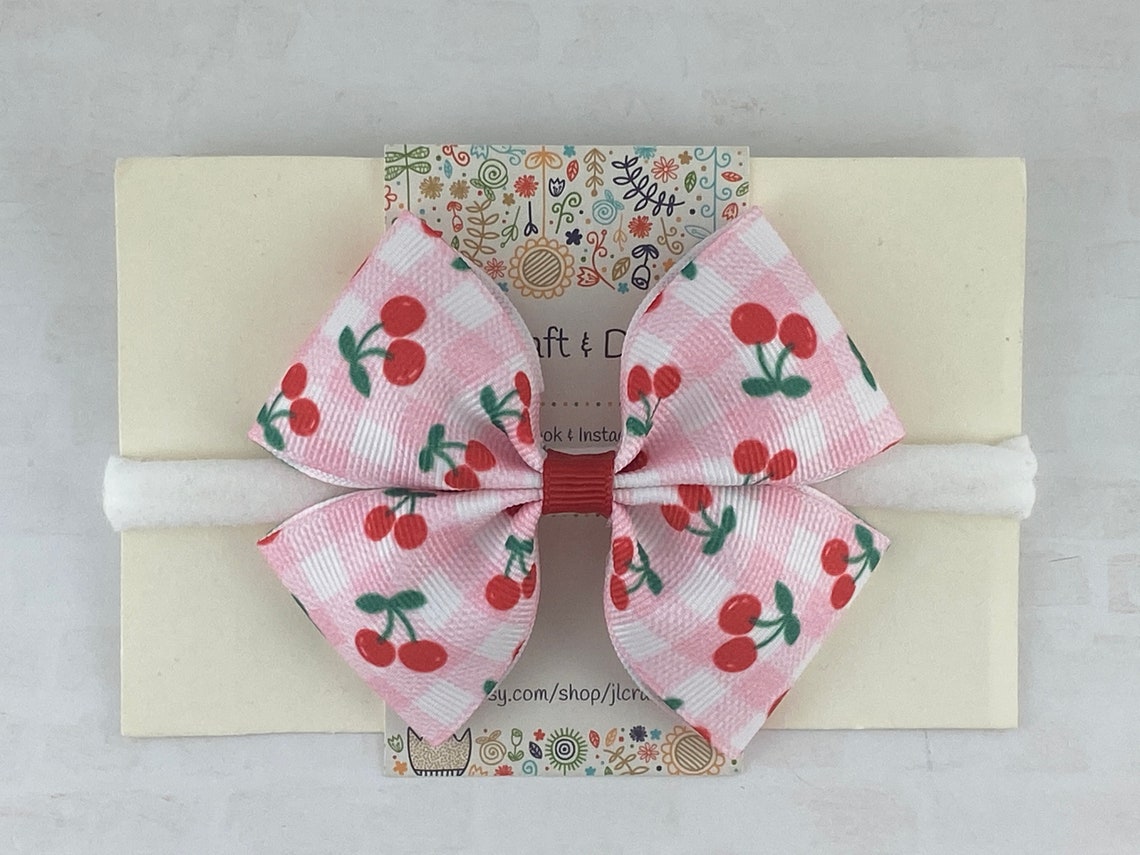 Cherry Hair Bow, Cherry Bow, Cherry Headband, Baby Hair Bow, Toddler ...