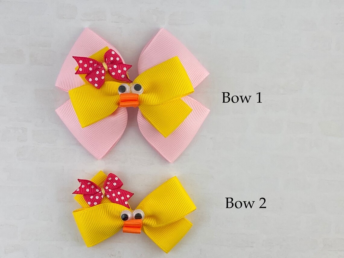 Duck Bow, Duck Hair Bow, Duck Hair Clip, Rubber Ducky Bow, Girl Hair ...