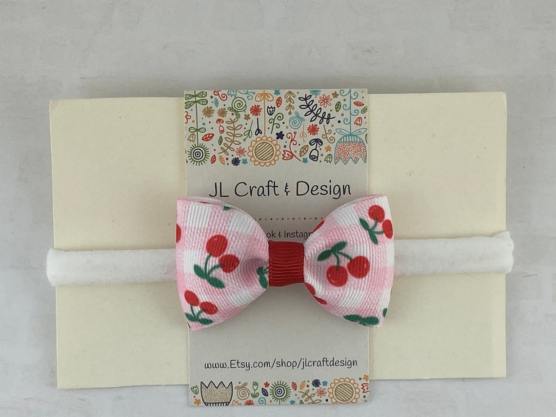 Cherry Hair Bow, Cherry Bow, Cherry Headband, Baby Hair Bow, Toddler ...