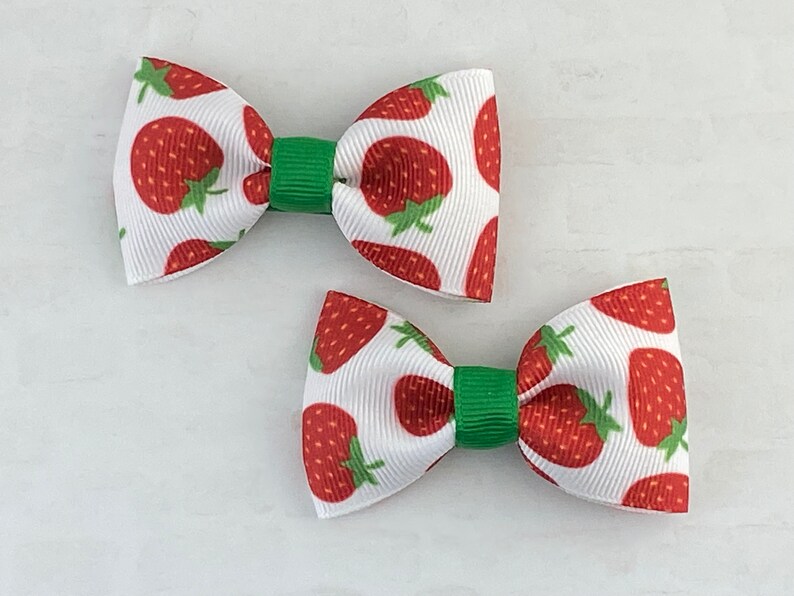 Strawberry Hair Bow, Strawberry Hair Clip, Strawberry Bow, Fruit Hair ...