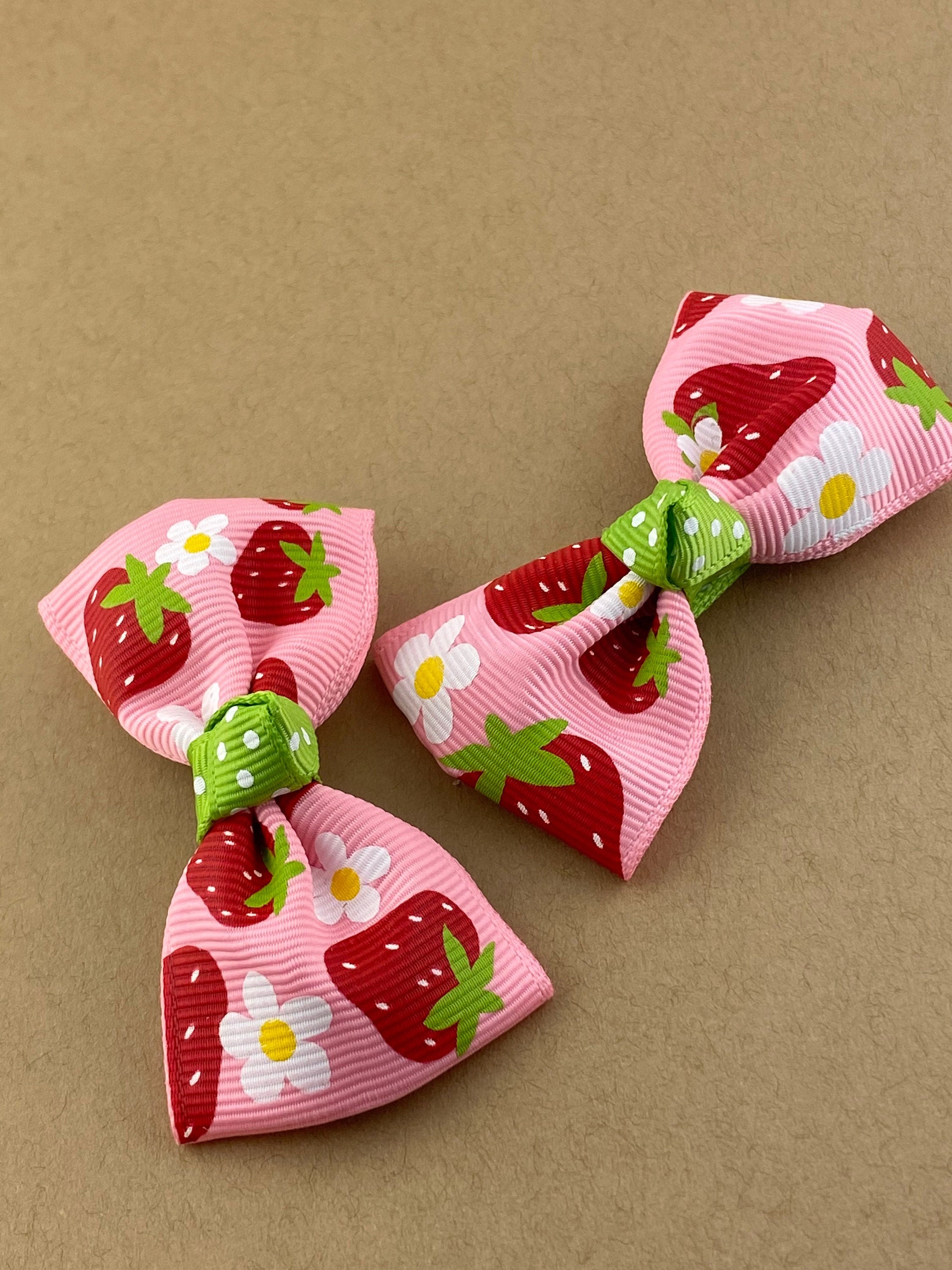 Strawberry Hair Bow Strawberry Bow Summer Hair Bow Fruit | Etsy