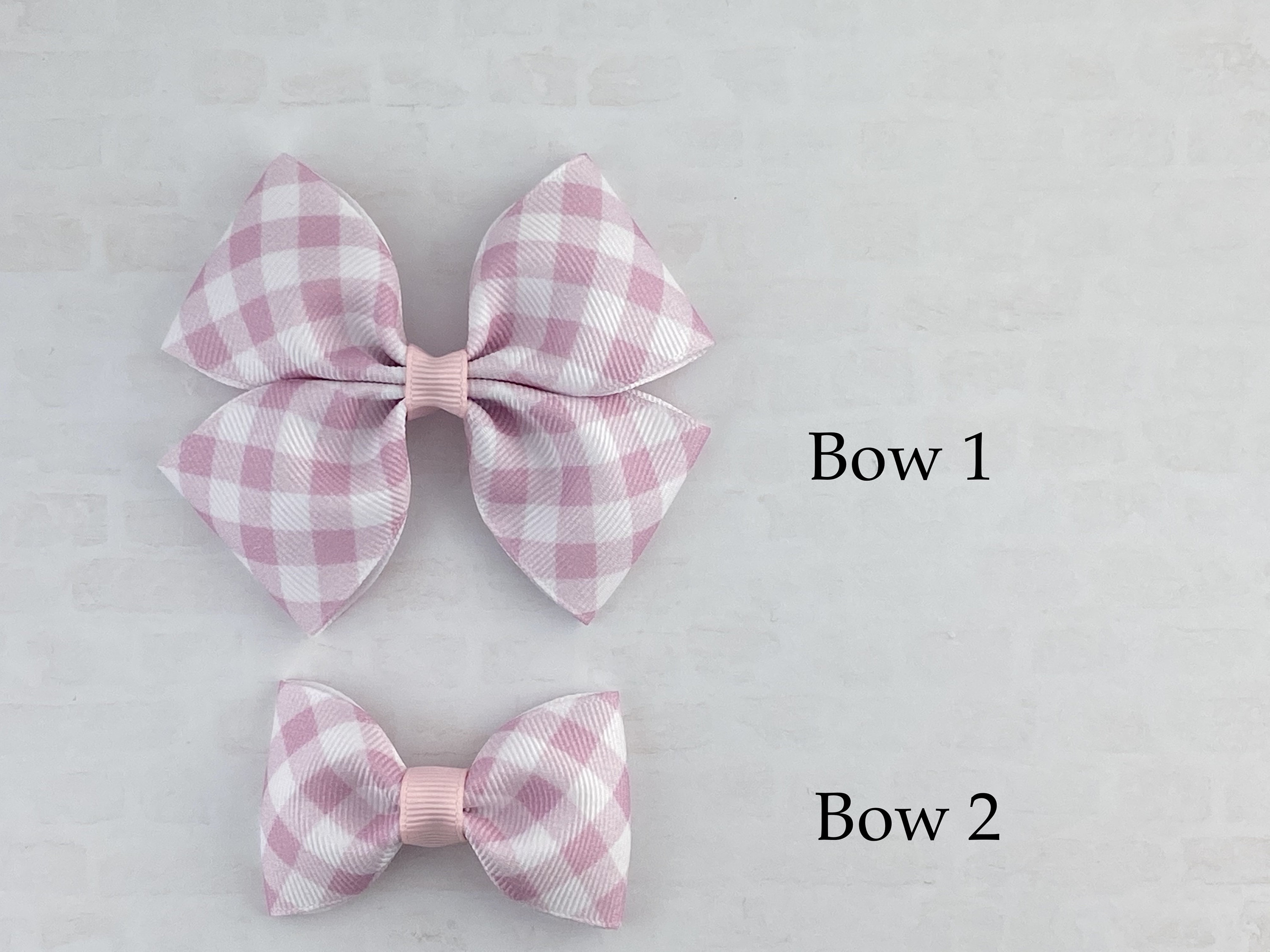Light Pink Gingham Hair Bow Light Pink Hair Bow Pink Bow | Etsy