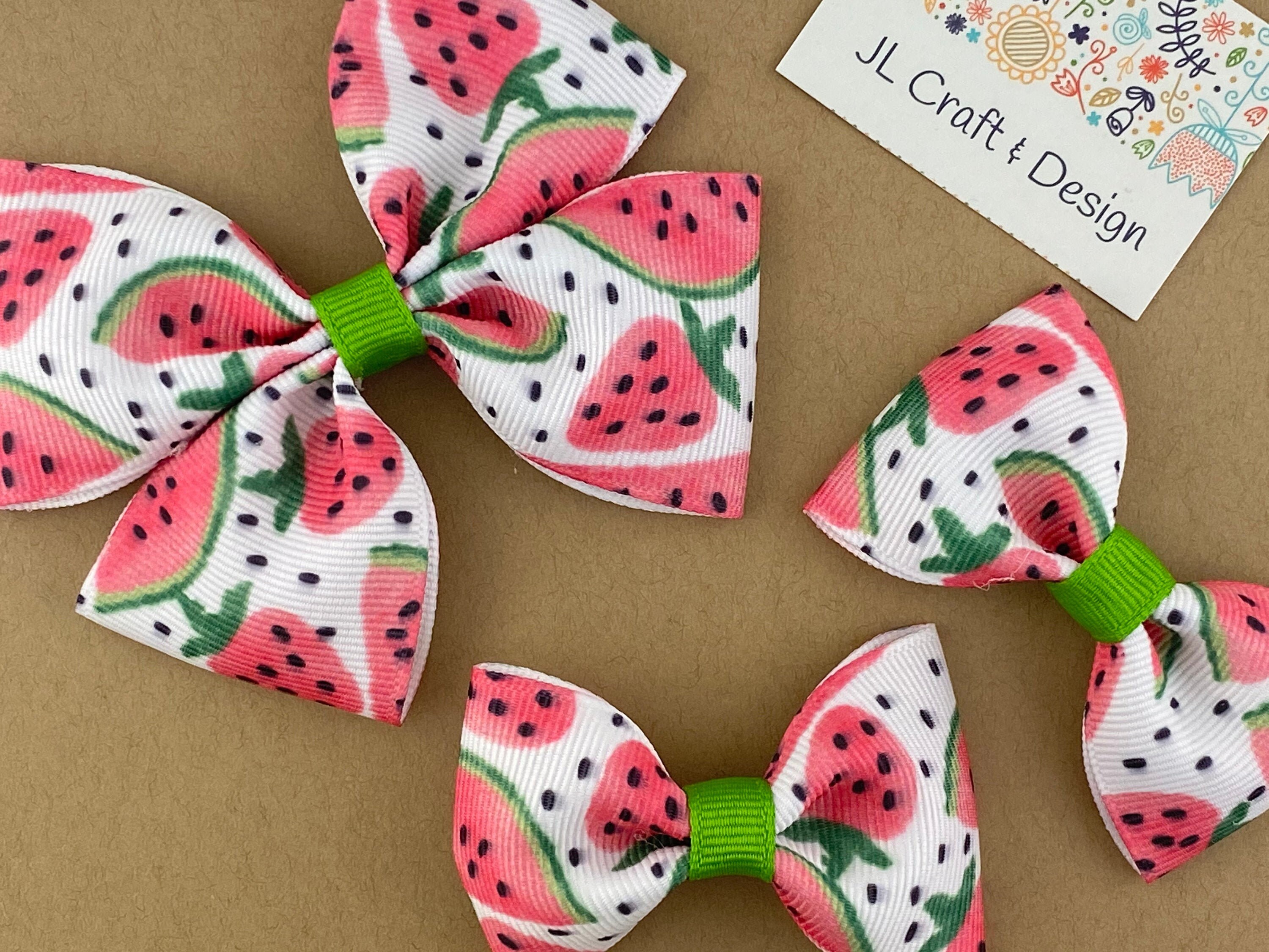 Watermelon Hair Bow Strawberry Hair Bow Summer Hair Bow - Etsy