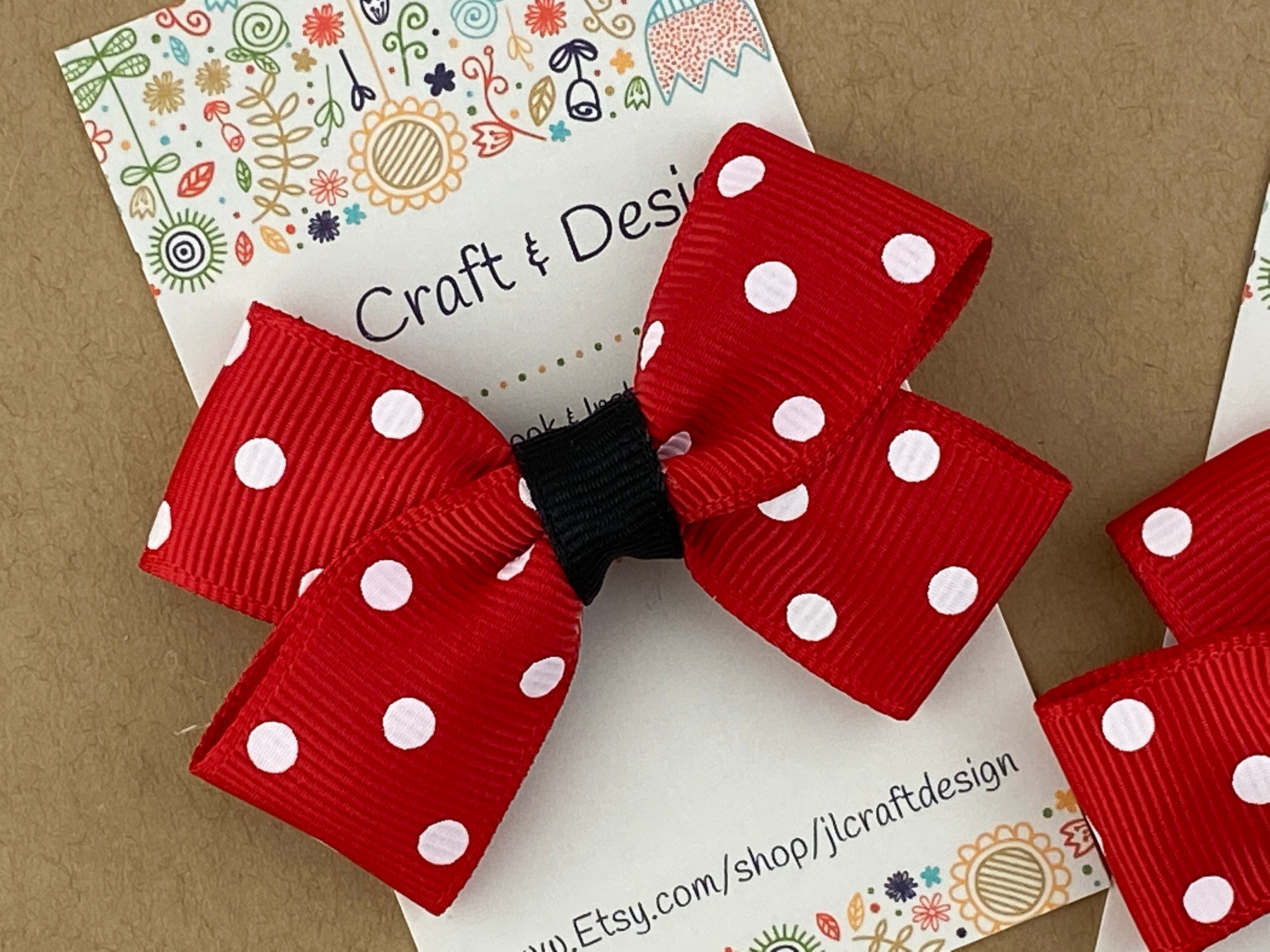 Red Polka Dot Hair Bow Red Polka Dot Bow Red Hair Bow Girl | Etsy
