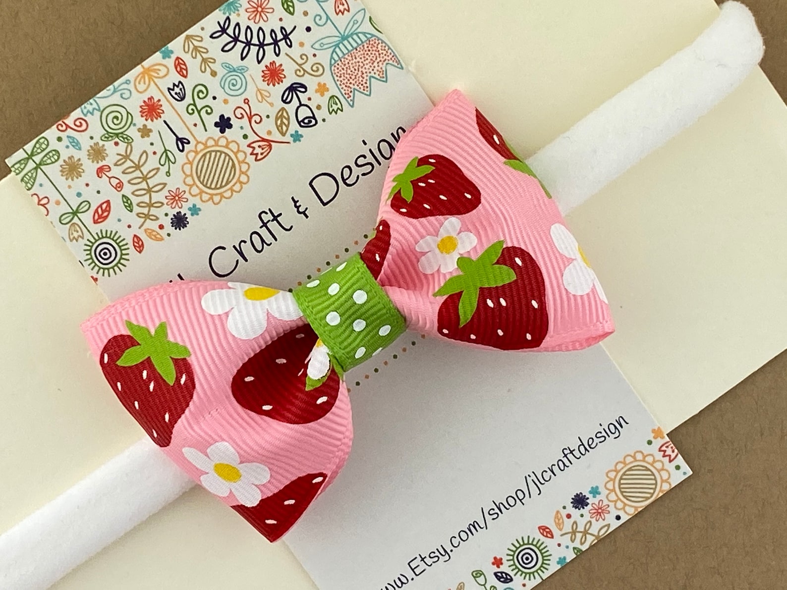 Strawberry Hair Bow, Strawberry Bow, Pink Strawberry Bow - Etsy