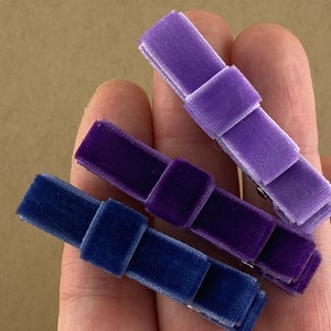 Velvet Mini Bows, Velvet Bows, Velvet Pigtails Bow, Velvet Hair Bow ...