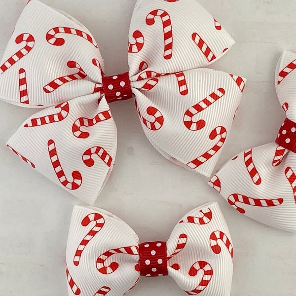 Candy Cane Hair Bow - Etsy