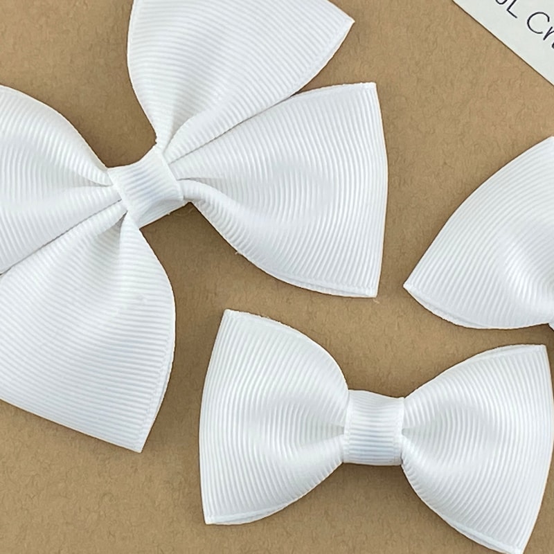 White Hair Bows - Etsy