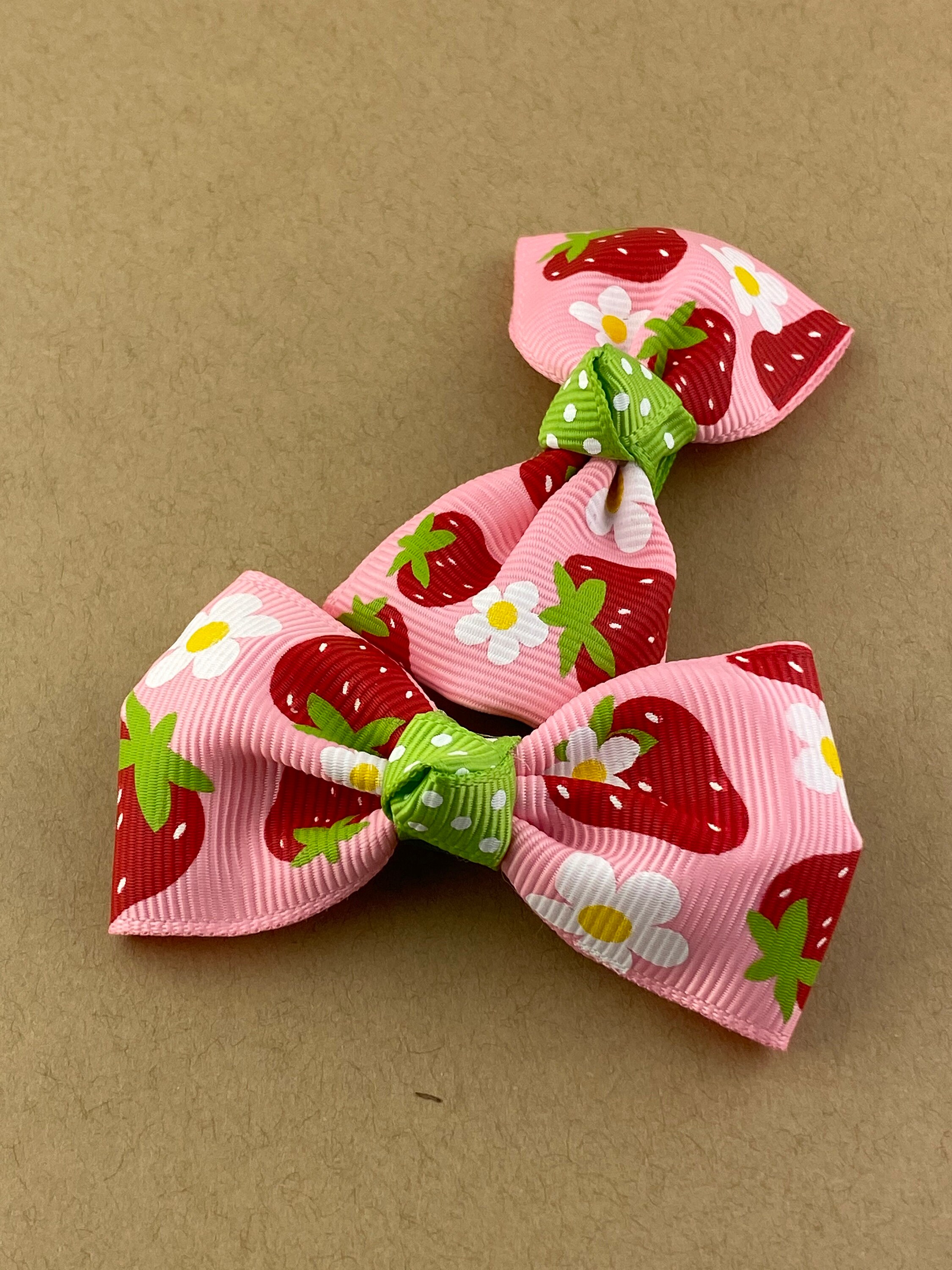Strawberry Hair Bow Strawberry Bow Summer Hair Bow Fruit | Etsy