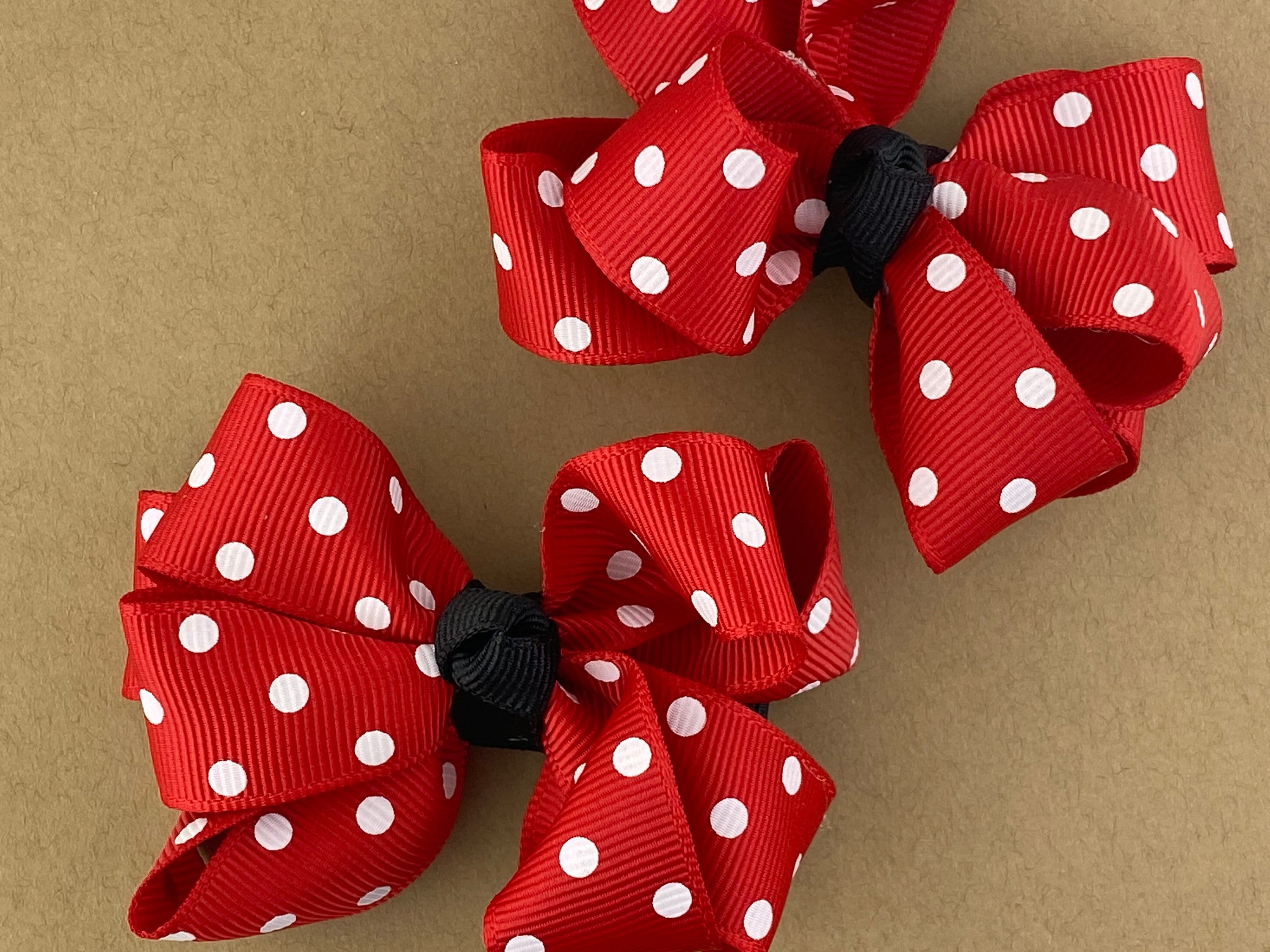 Red Polka Dot Hair Bow Red Polka Dot Bow Red Hair Bow Girl | Etsy