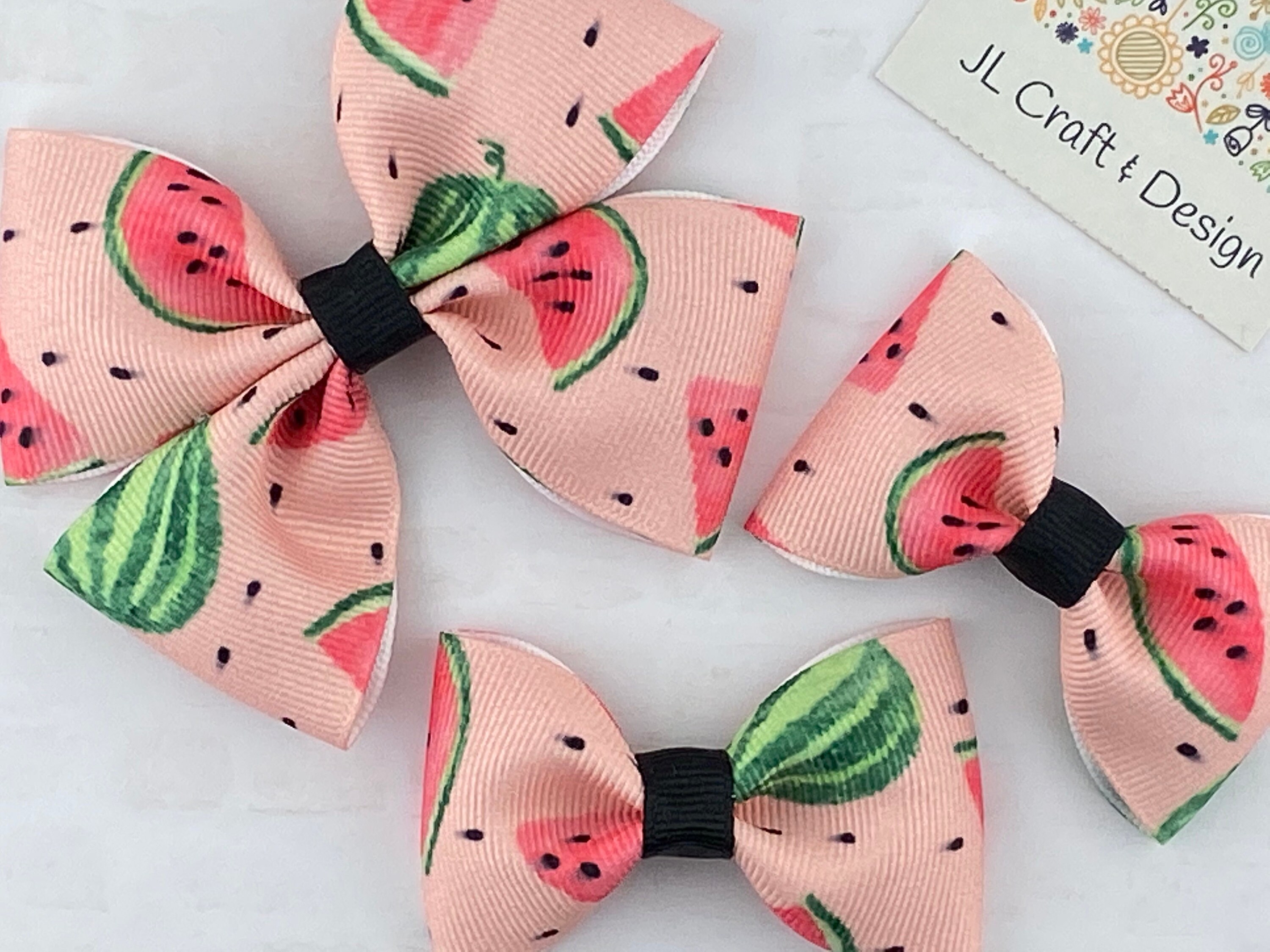 Watermelon Hair Bow Summer Hair Bow Watermelon Bow | Etsy
