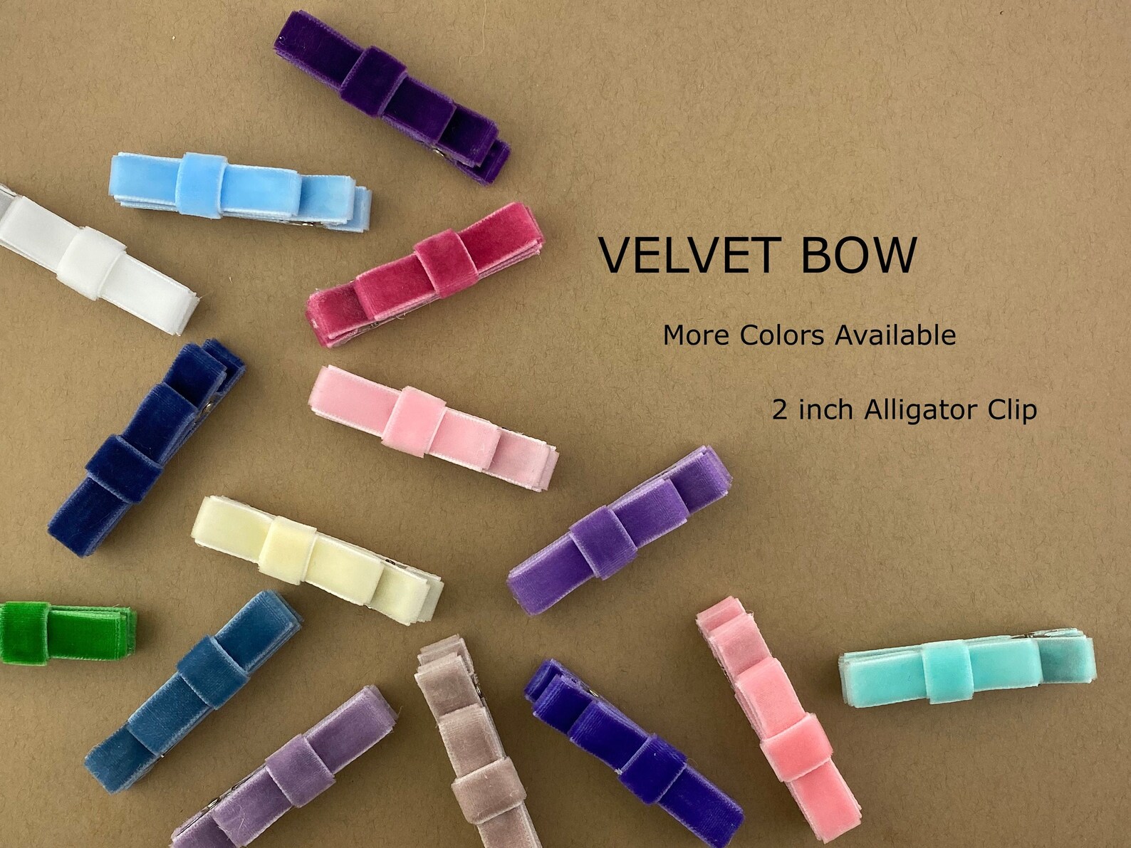 Velvet Mini Bows, Velvet Bows, Velvet Pigtails Bow, Velvet Hair Bow ...