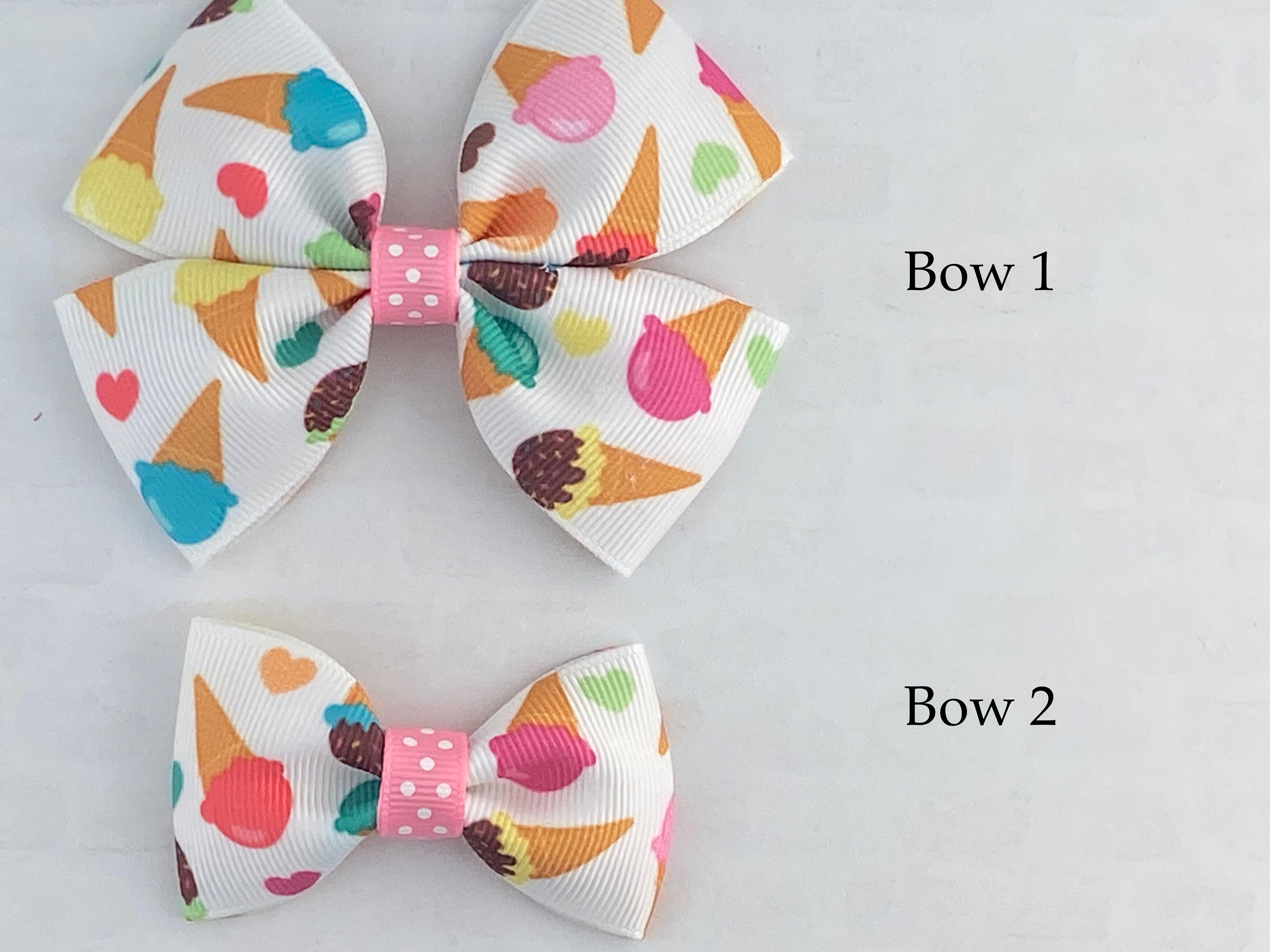 Ice Cream Hair Bow, Ice Cream Cone Hair Bow, Toddler Hair Bow, Baby ...
