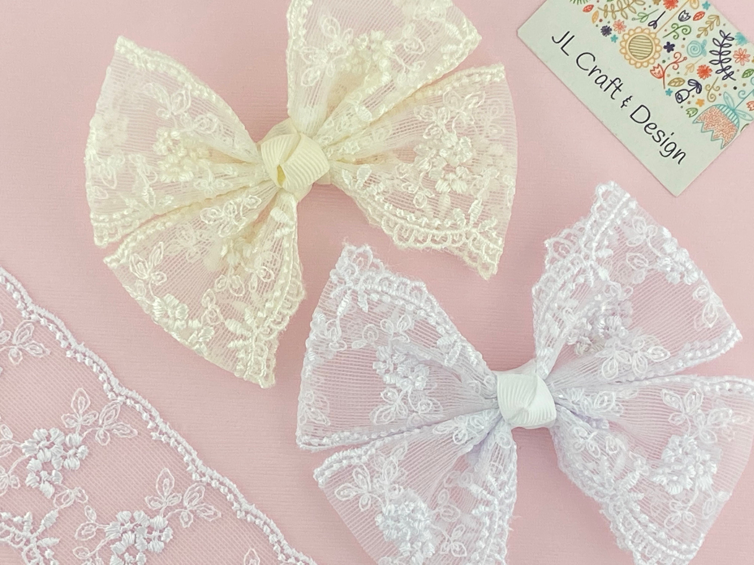 Ivory or White Lace Hair Bow Lace Bow Headband Lace Bow Hair - Etsy