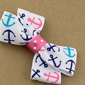 Nautical Hair Bow, Anchor Hair Bow, Beach Hair Bow, Sailboat Hair Vow ...