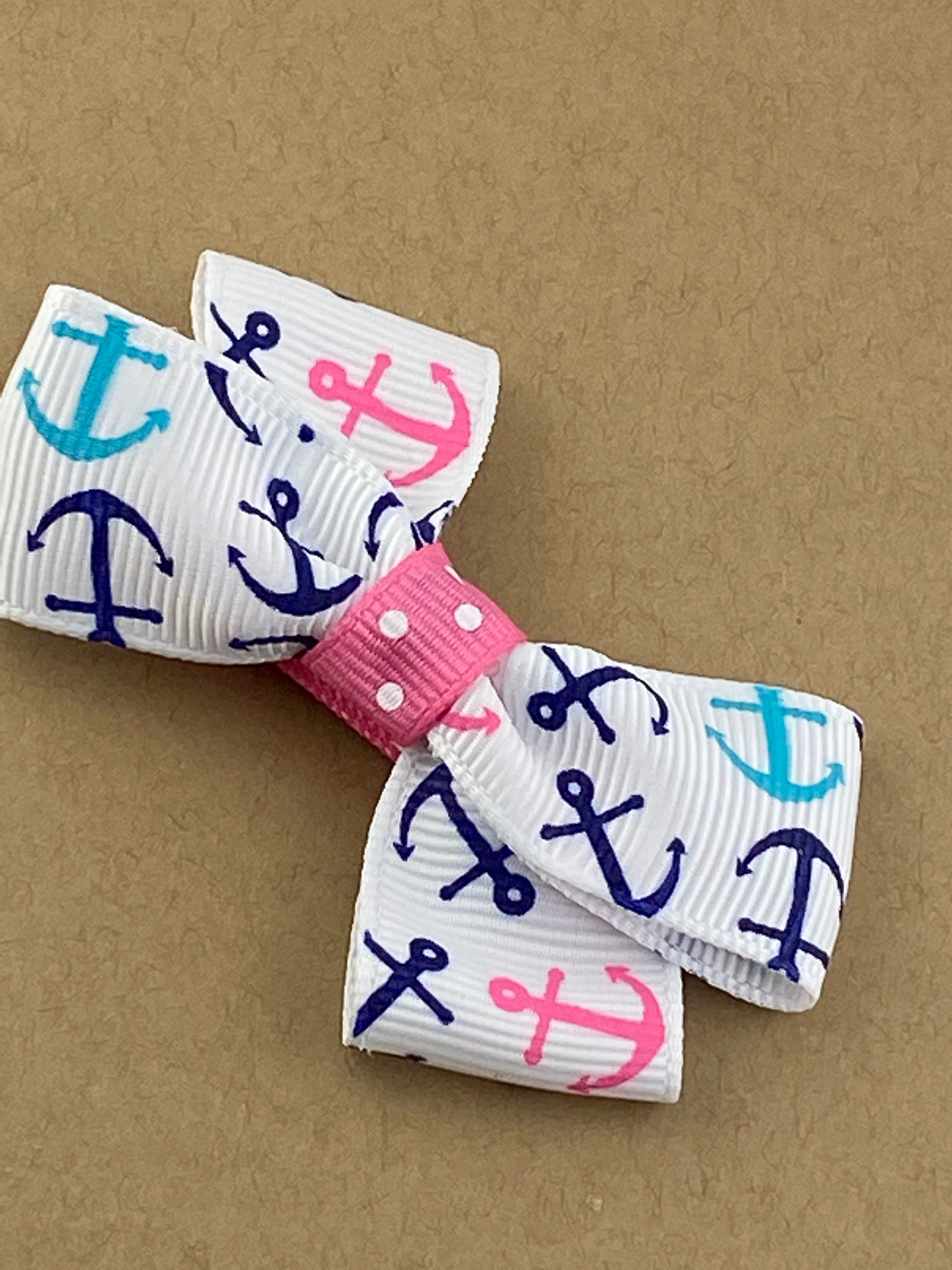 Nautical Hair Bow, Anchor Hair Bow, Beach Hair Bow, Sailboat Hair Vow ...