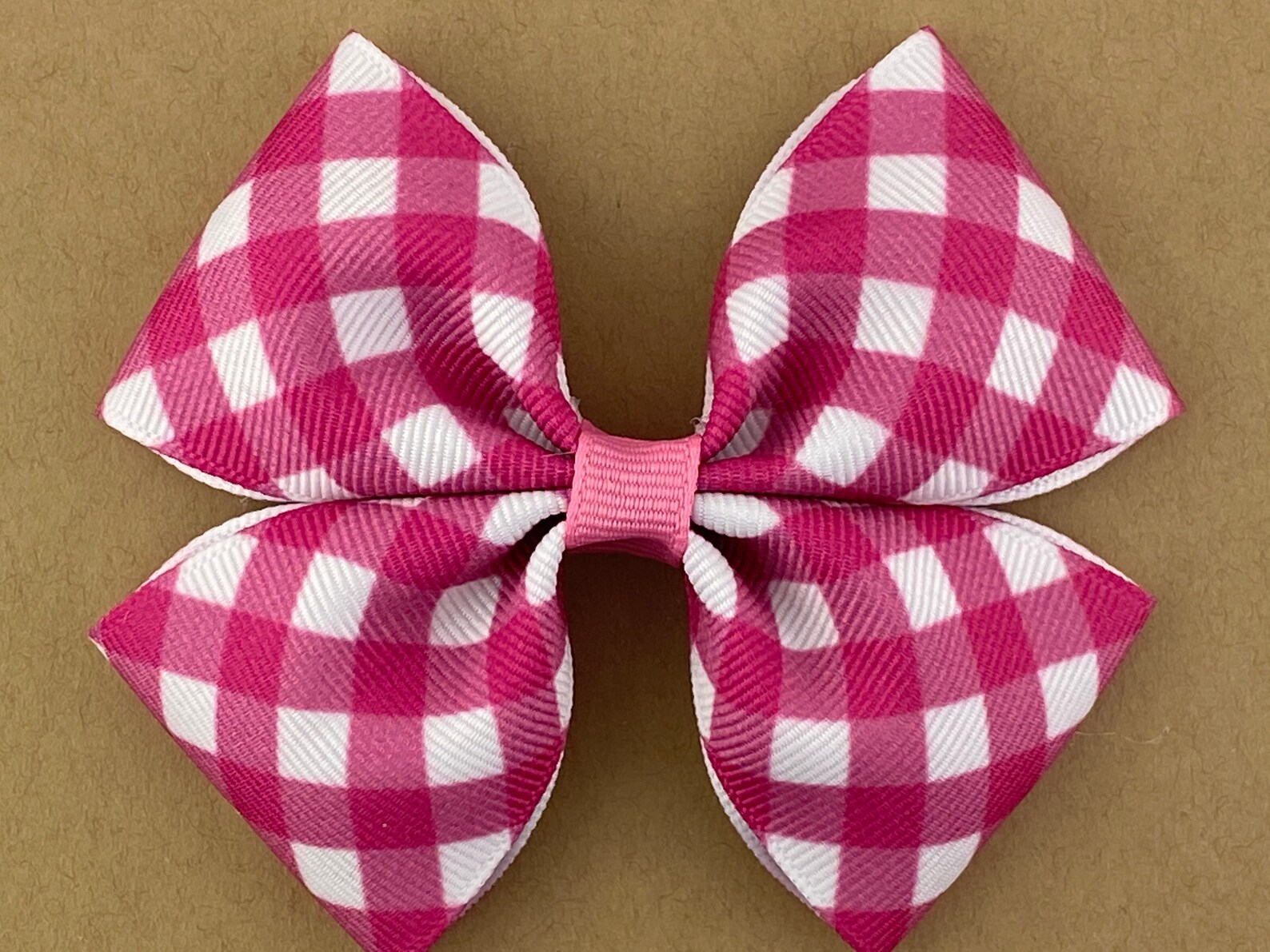 Pink Gingham Hair Bow Gingham Hair Bow Gingham Pigtail Bow - Etsy