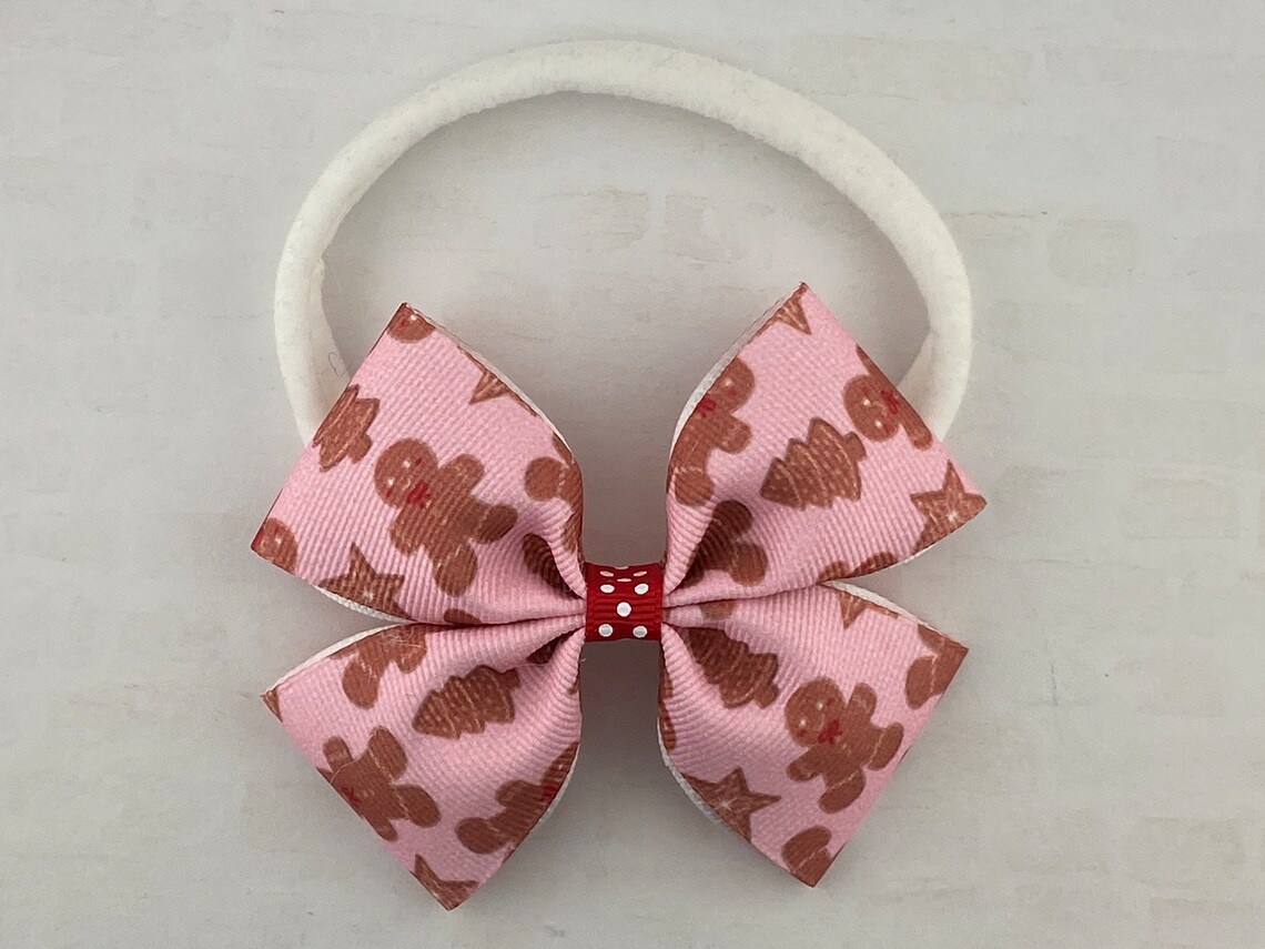 Gingerbread Man Hair Bow, Gingerbread Bow, Christmas Hair Bow, Girl ...