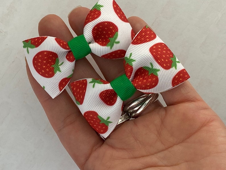 Strawberry Hair Bow, Strawberry Hair Clip, Strawberry Bow, Fruit Hair ...