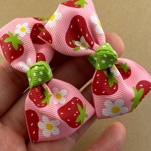 Strawberry Hair Bow Strawberry Bow Summer Hair Bow Fruit | Etsy