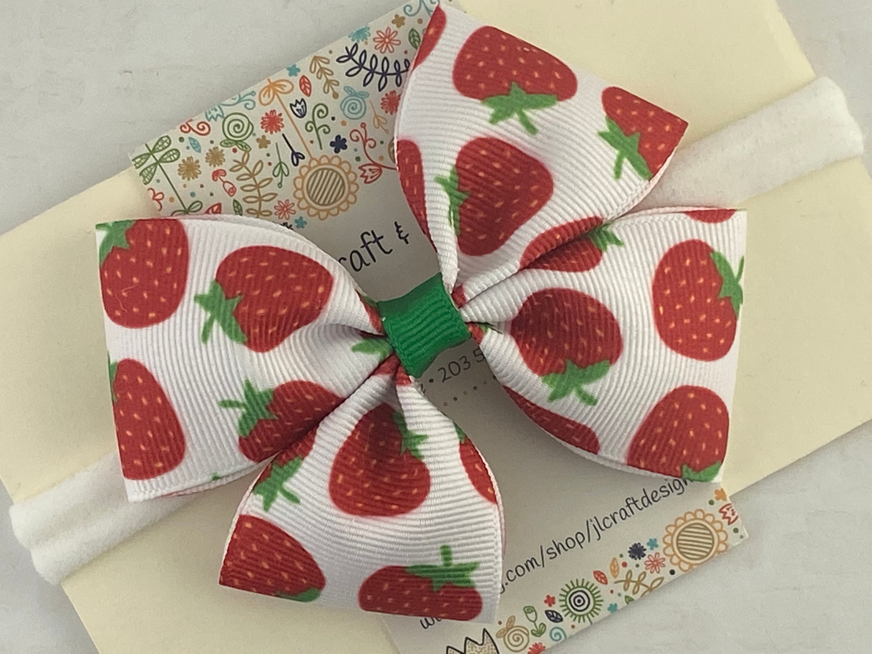 Strawberry Hair Bow, Strawberry Hair Clip, Summer Hair Bow, Strawberry ...