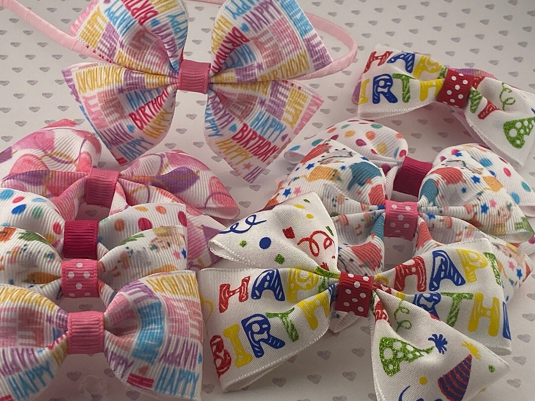 Birthday Hair Bow, Birthday Bow, Girl Hair Bow, Baby Hair Bow, Toddler ...