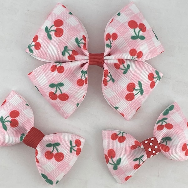 Cherry Hair Bow - Etsy