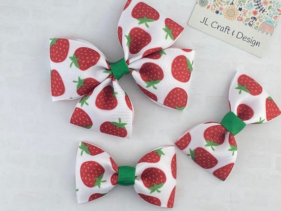 Strawberry Hair Bow Strawberry Hair Clip Summer Hair Bow | Etsy