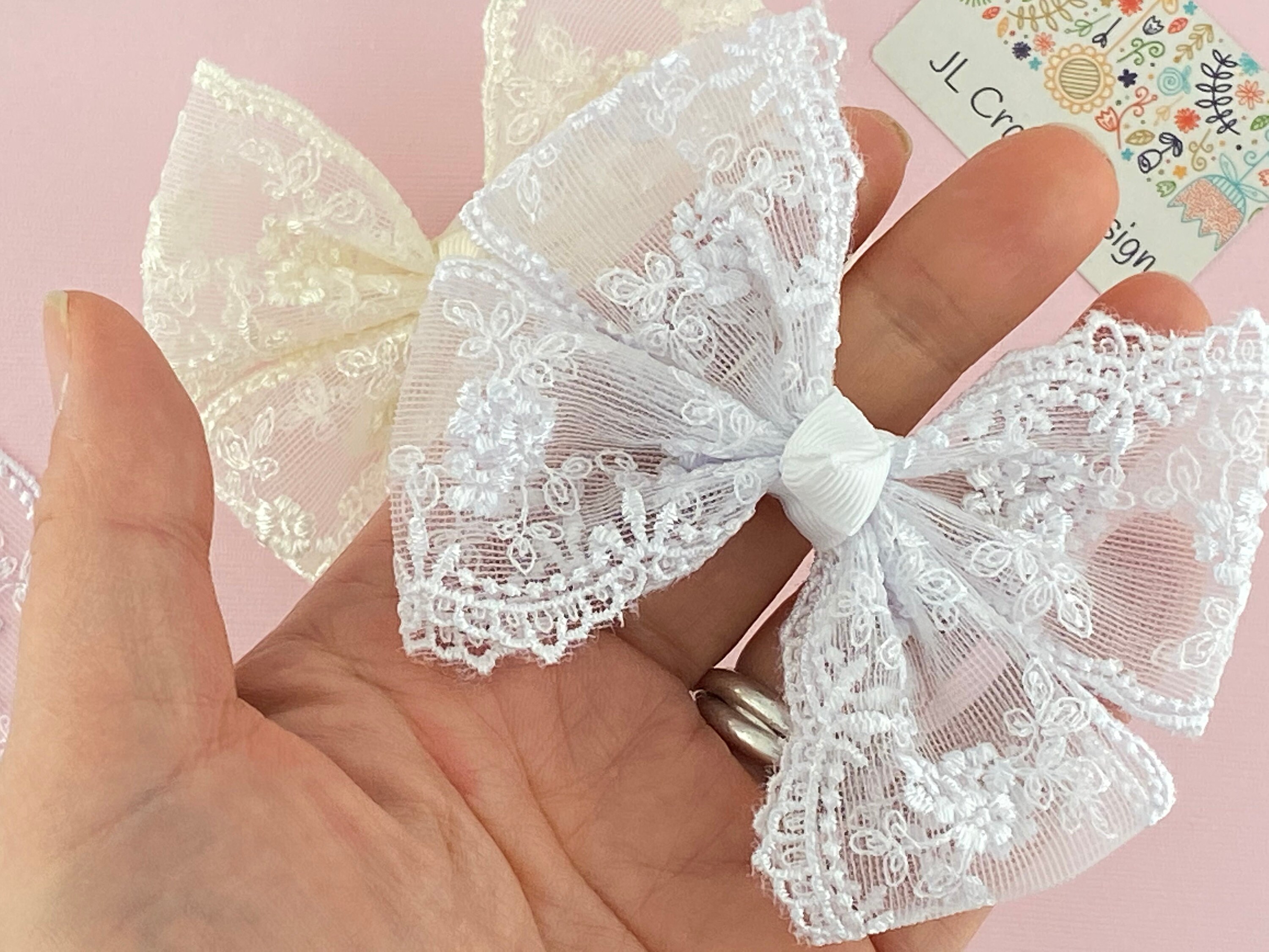 Ivory or White Lace Hair Bow Lace Bow Headband Lace Bow Hair - Etsy