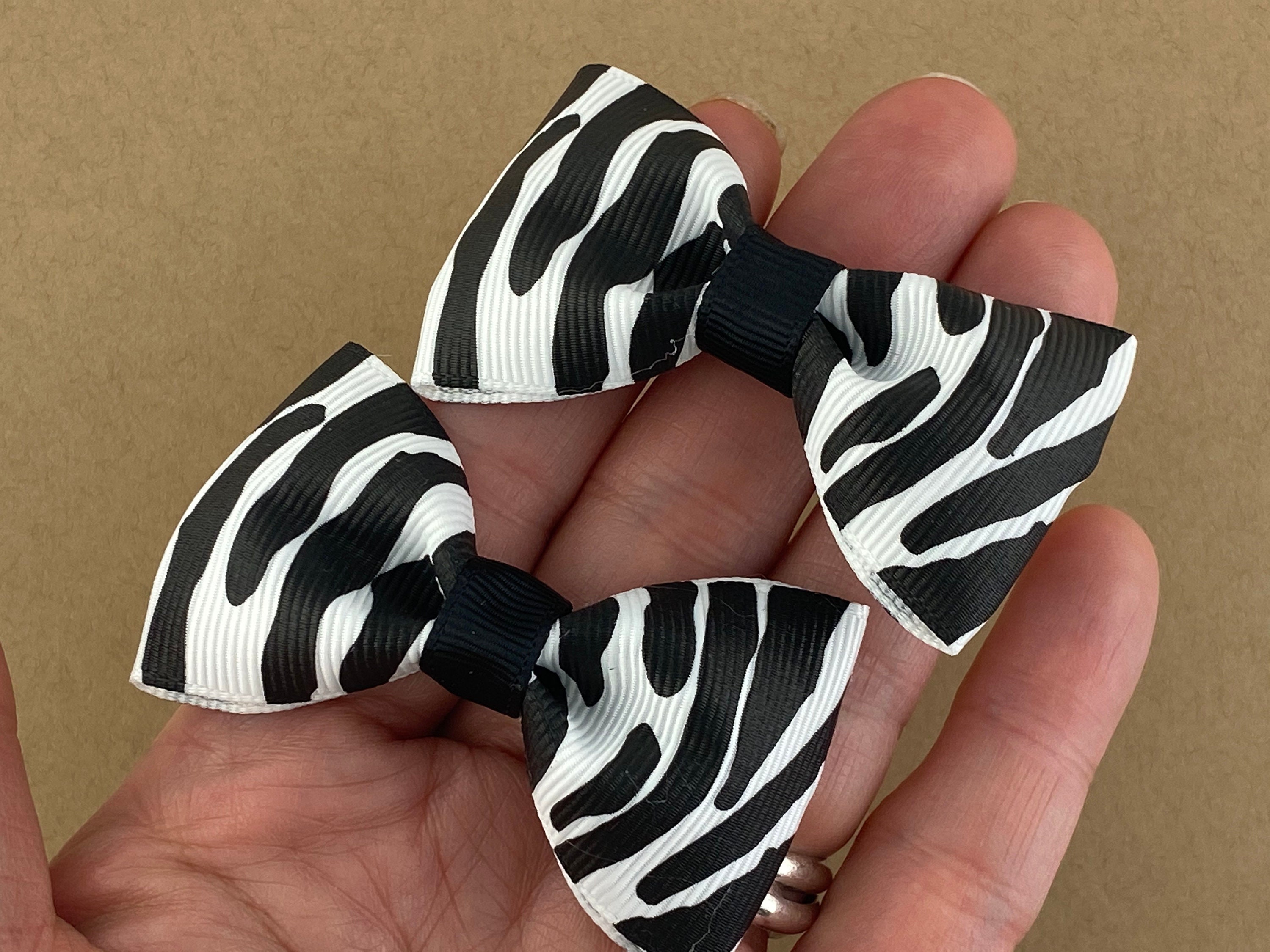 Zebra Hair Bow Zebra Hair Clip Zebra Print Hair Bow Zoo | Etsy
