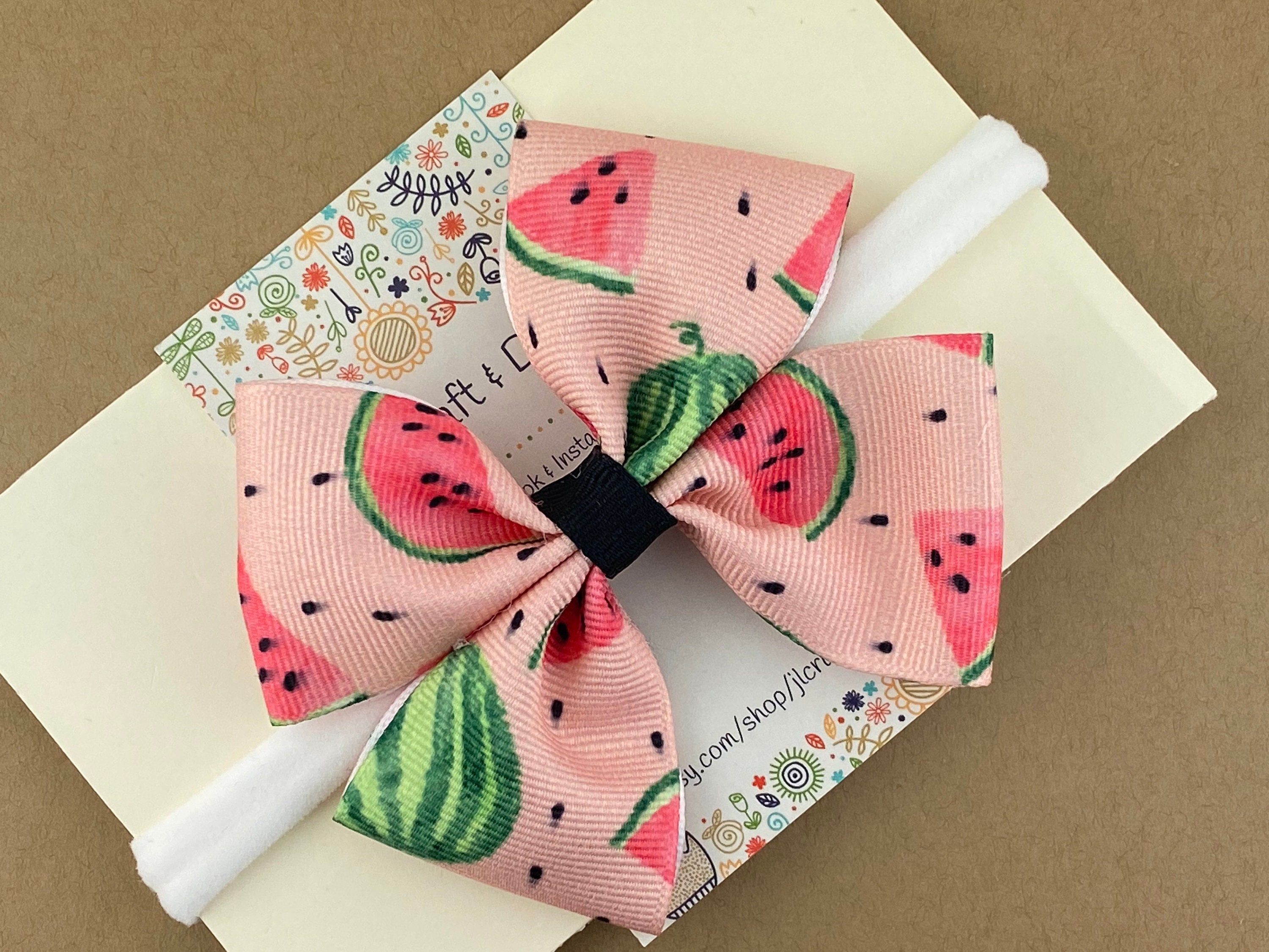 Watermelon Hair Bow Summer Hair Bow Watermelon Bow | Etsy