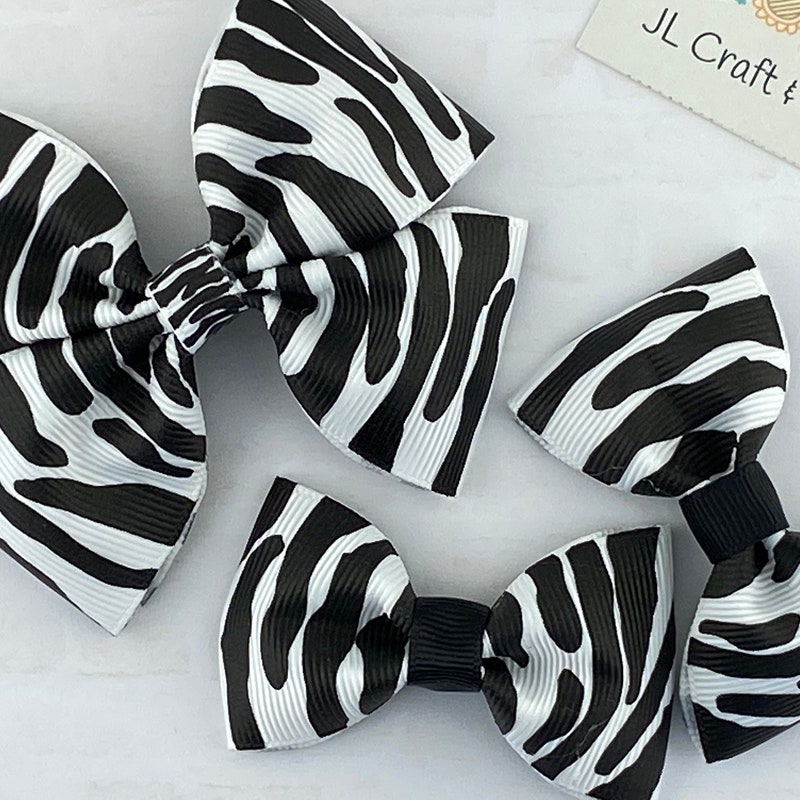 Zebra Hair Bow - Etsy