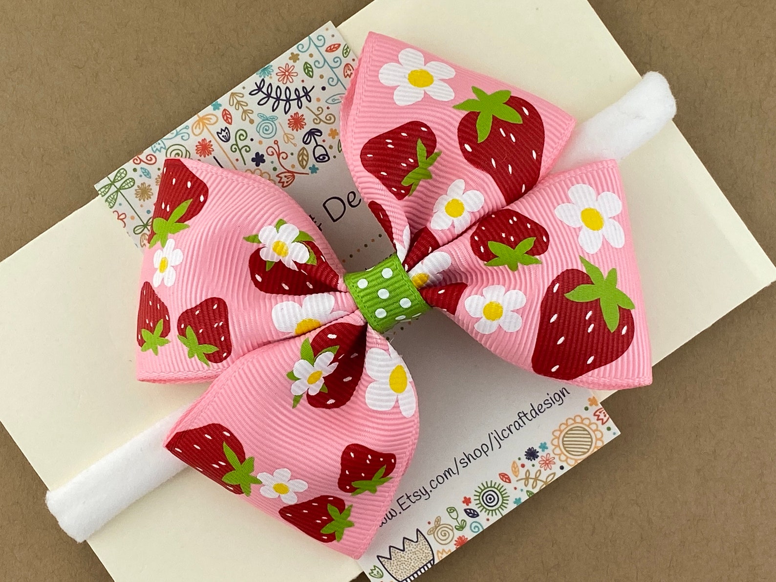 Strawberry Hair Bow, Strawberry Bow, Strawberry Pigtail, Girl Hair Bow ...