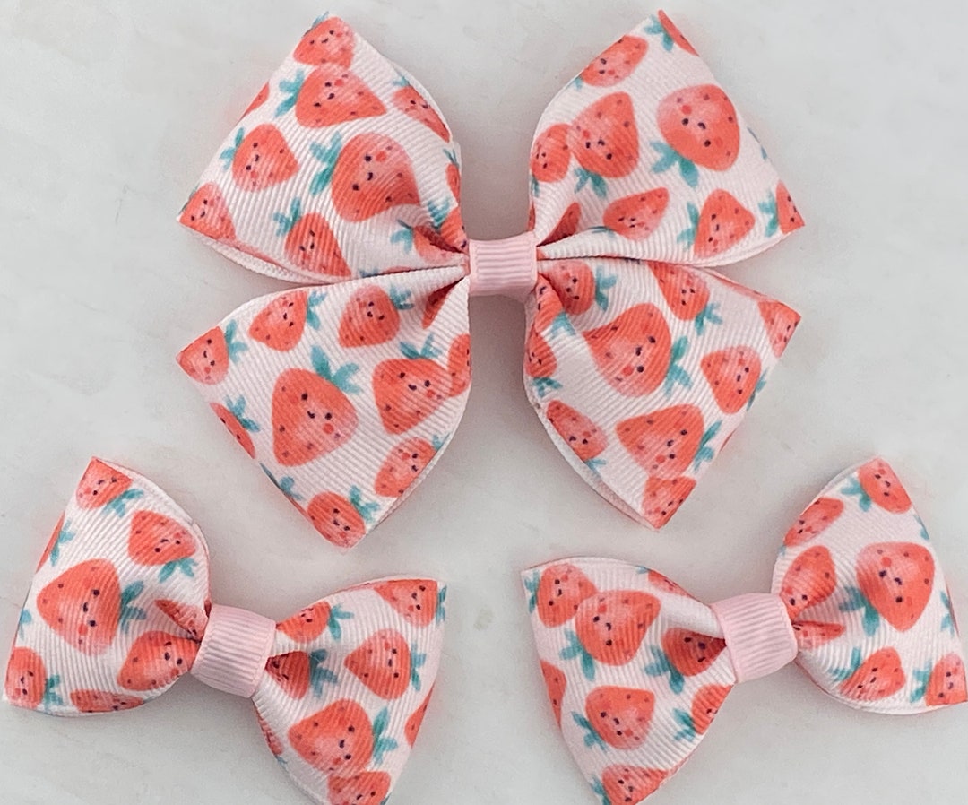 Strawberry Hair Bow, Strawberry Bow, Girl Hair Bow, Toddler Hair Bow ...