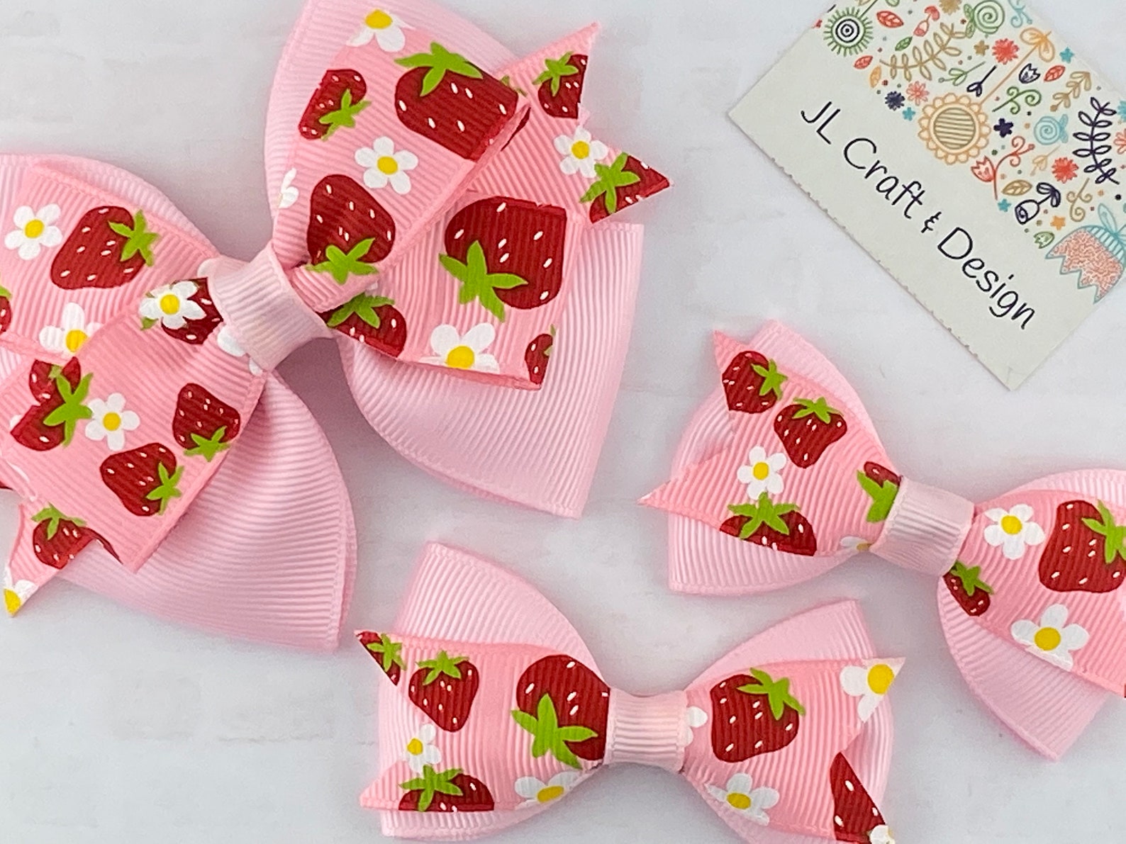 Strawberry Hair Bow, Strawberry Bow, Summer Hair Bow, Fruit Hair Bow ...