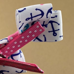 Nautical Hair Bow, Anchor Hair Bow, Beach Hair Bow, Sailboat Hair Vow ...