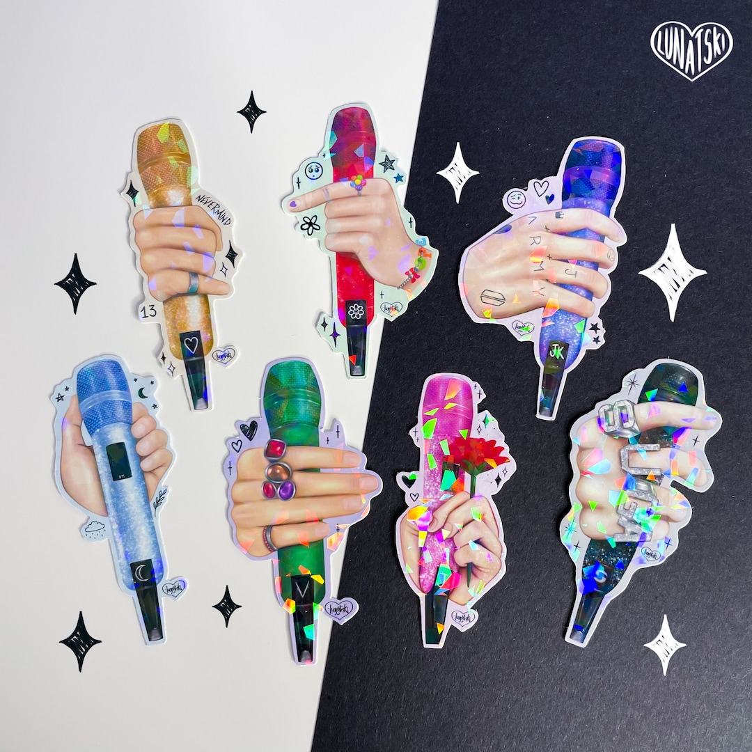 BTS Microphone Sticker Choose Member - Etsy