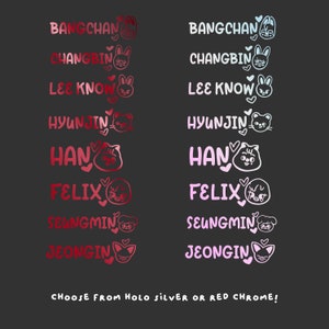 SKZ Stray Kids Lightstick Decals Choose Member - Etsy UK