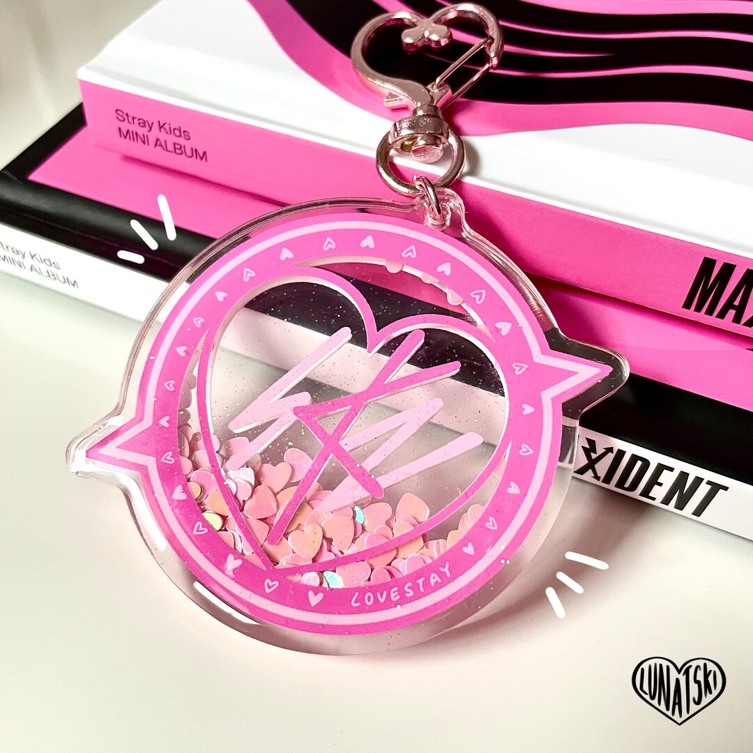 SKZ Lightstick Compass Shaker Keychain Pink - Etsy