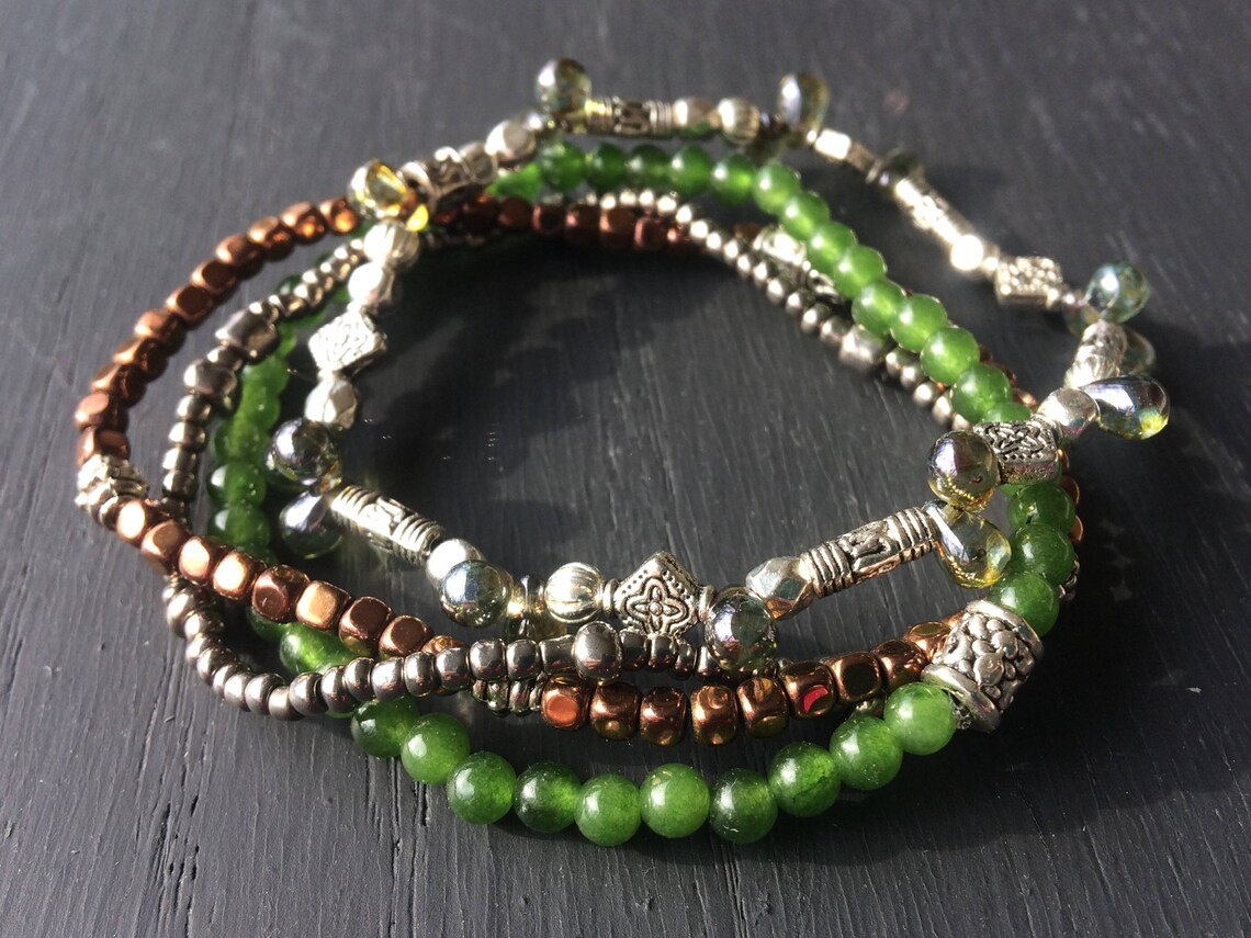 Canadian Jade braceletbeaded stacking stretch | Etsy