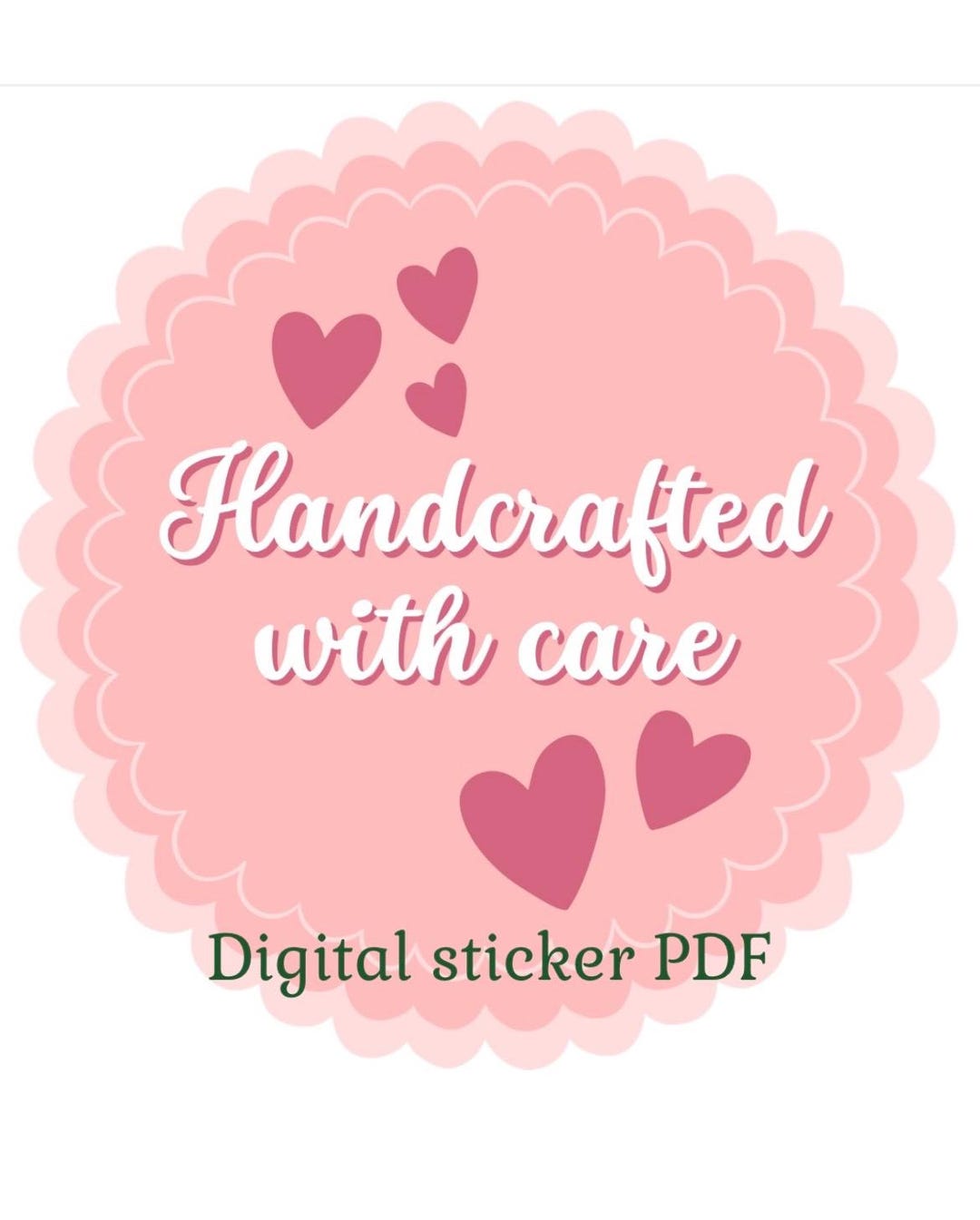 Handcrafted With Care Sticker | Bakery | Baked Goods Bag Sealing ...
